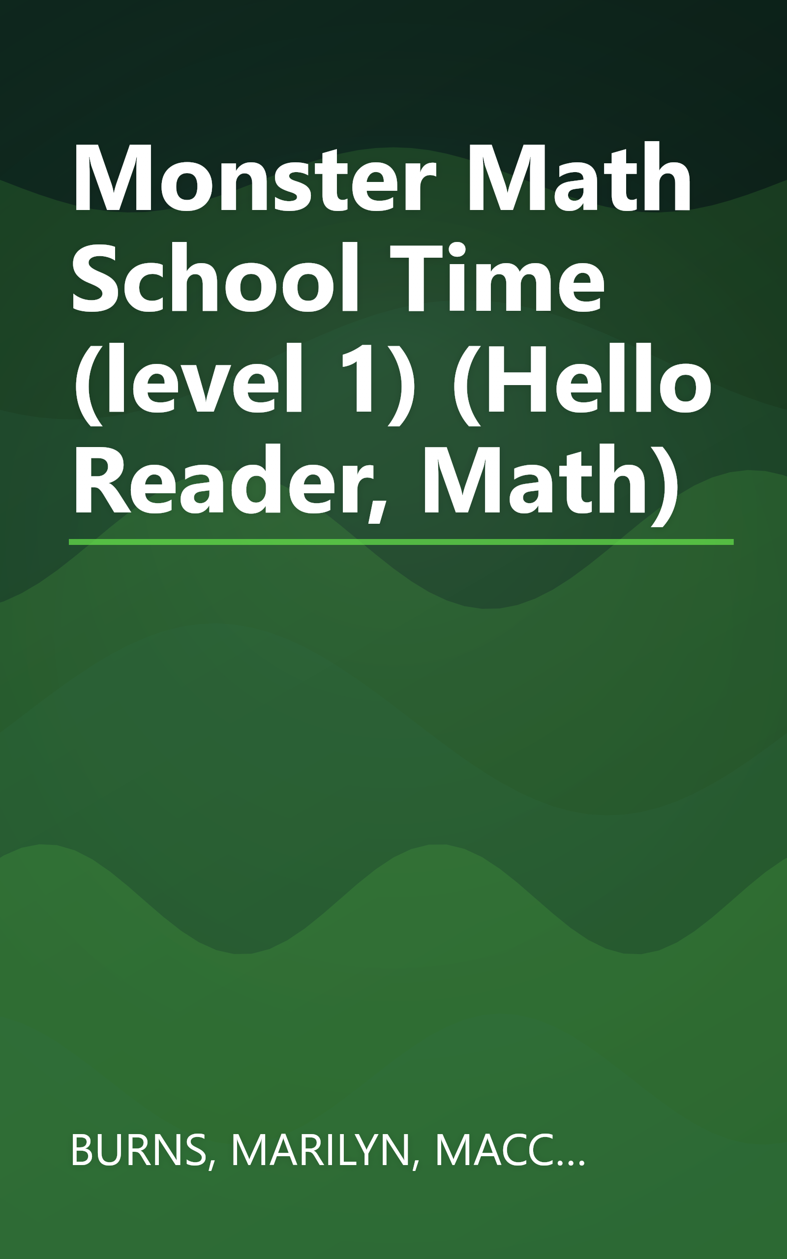 Monster Math School Time (level 1) (Hello Reader, Math) book cover