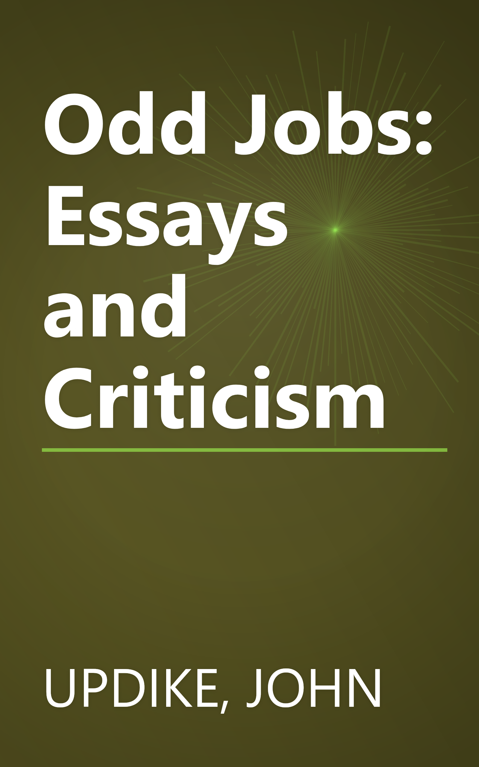 Odd Jobs: Essays and Criticism book cover