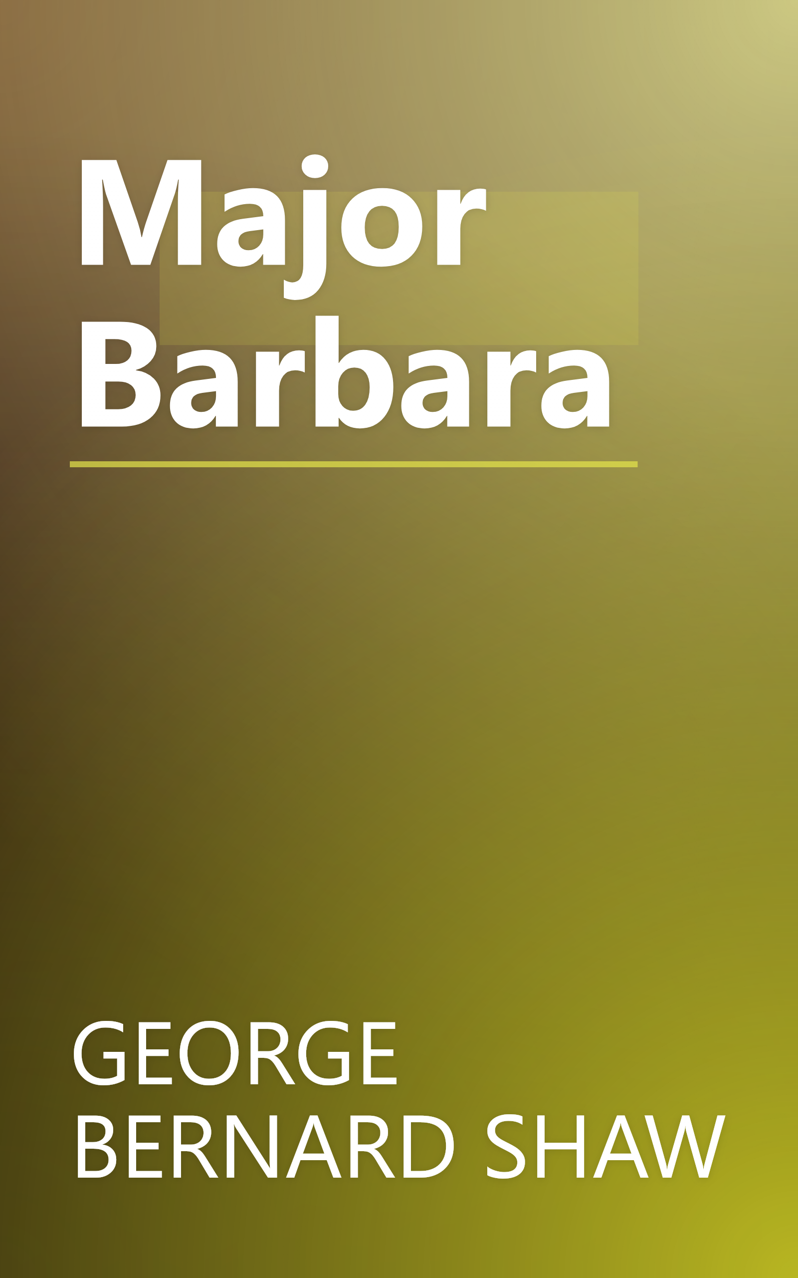 Major Barbara book cover