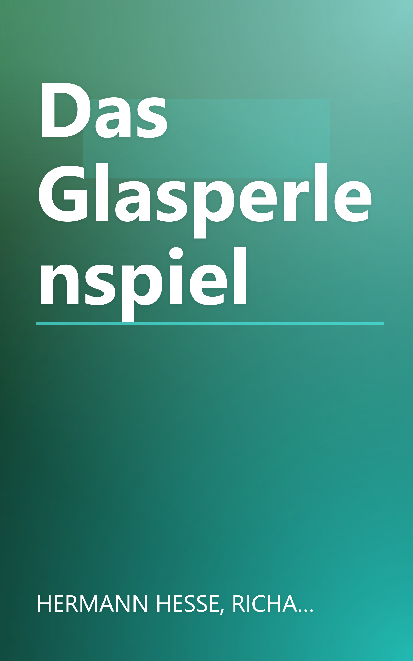 Das Glasperlenspiel book cover