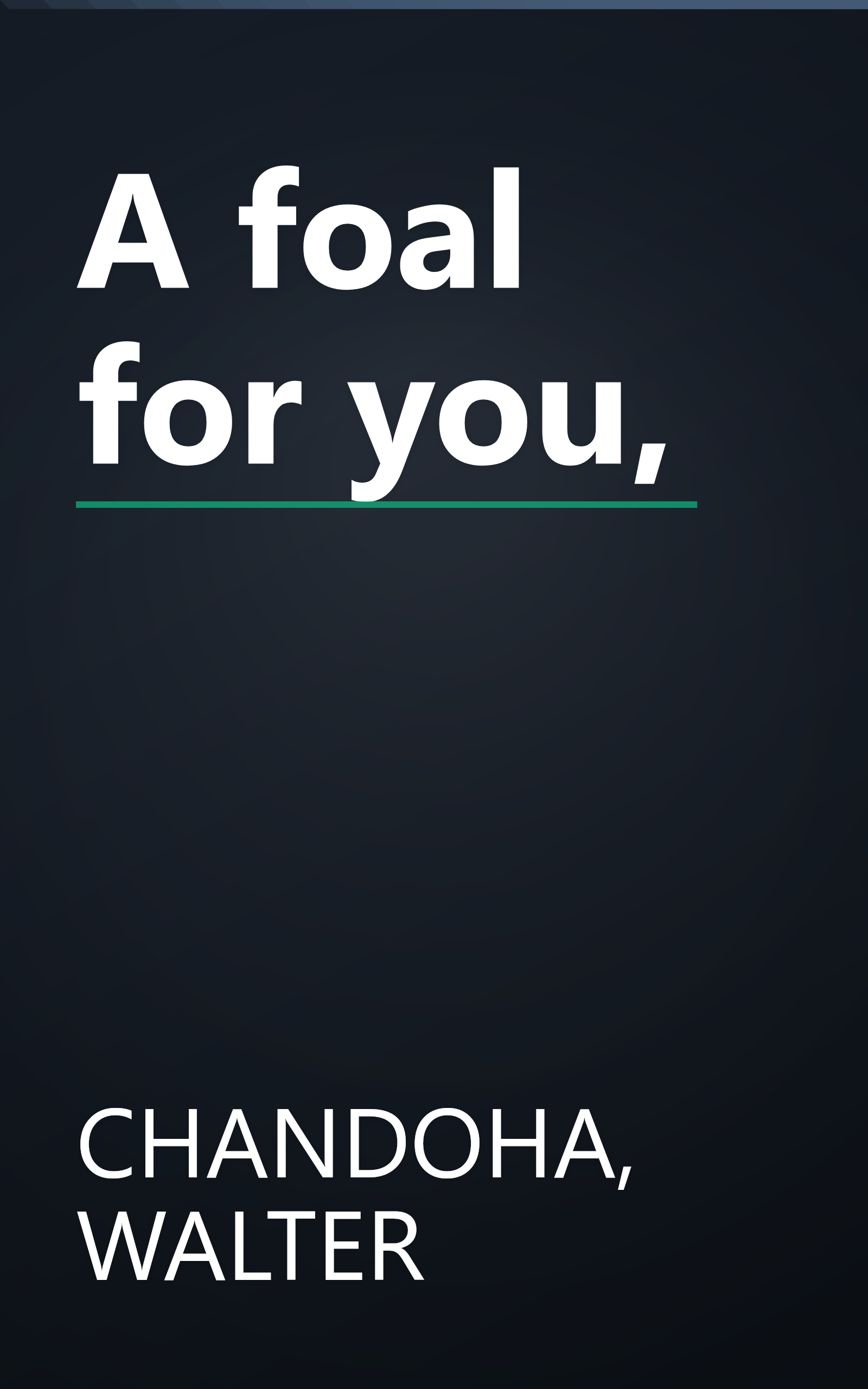 A foal for you, book cover