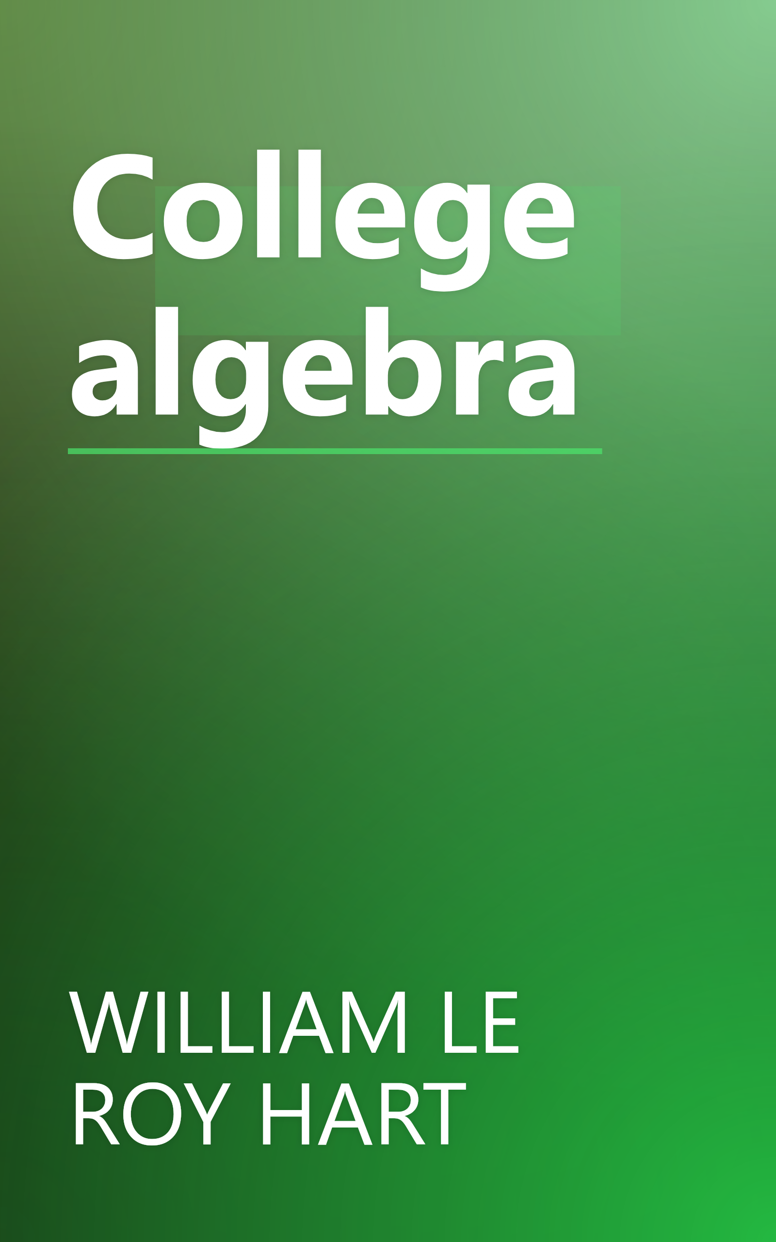 College algebra book cover