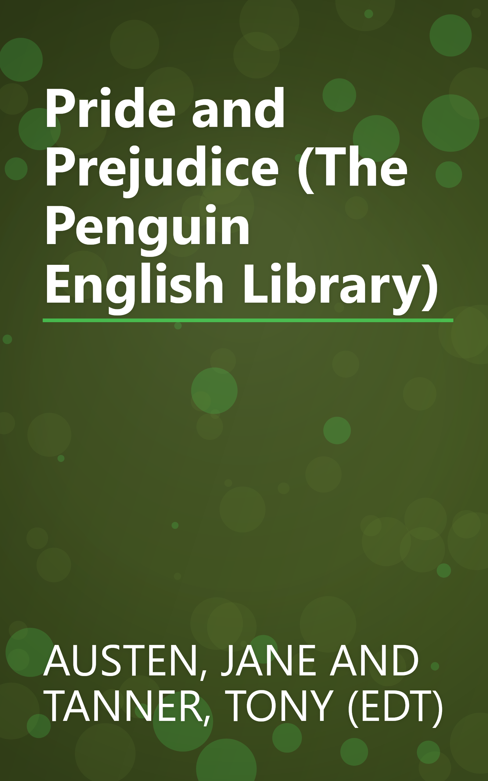 Pride and Prejudice (The Penguin English Library) book cover