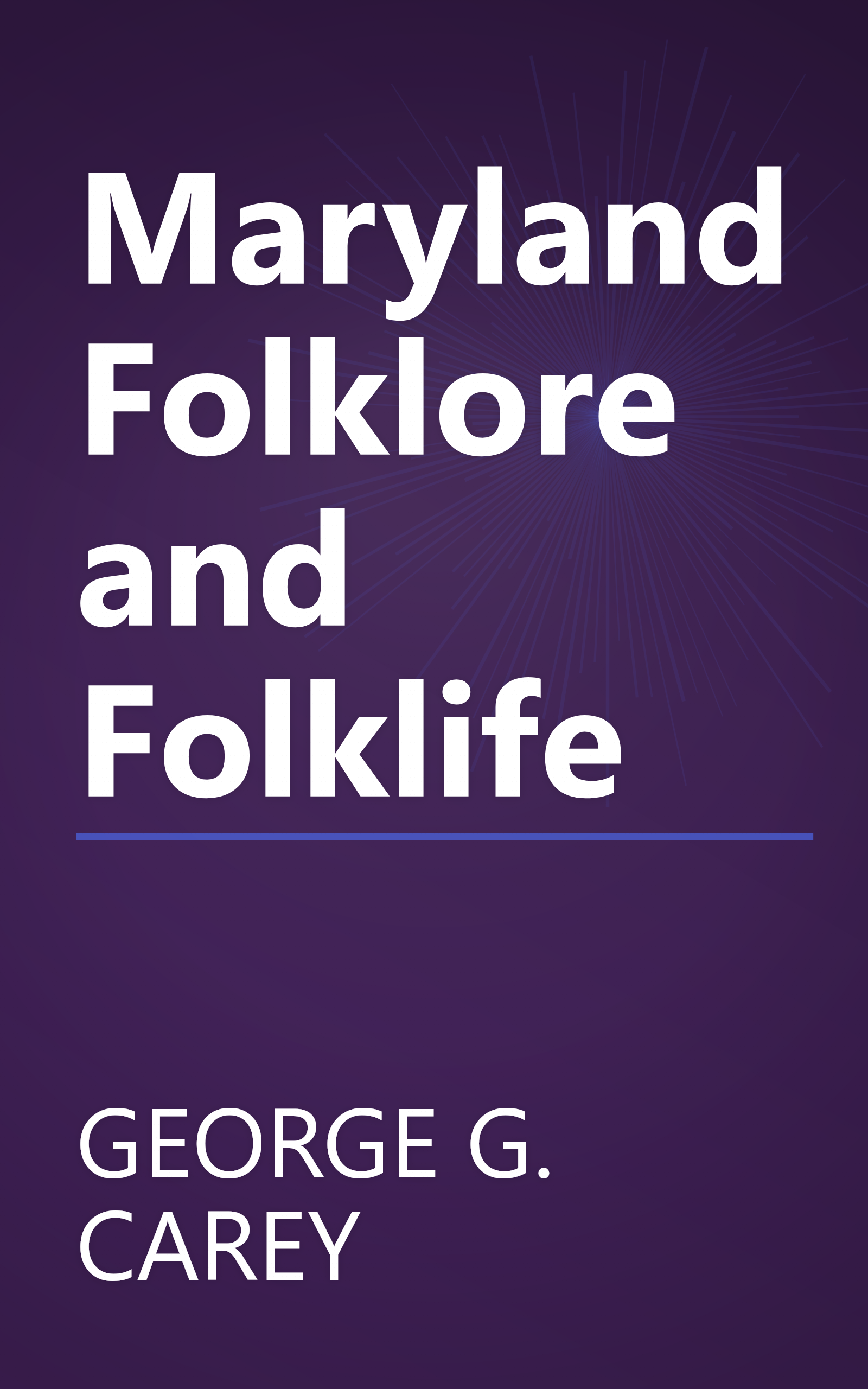 Maryland Folklore and Folklife book cover