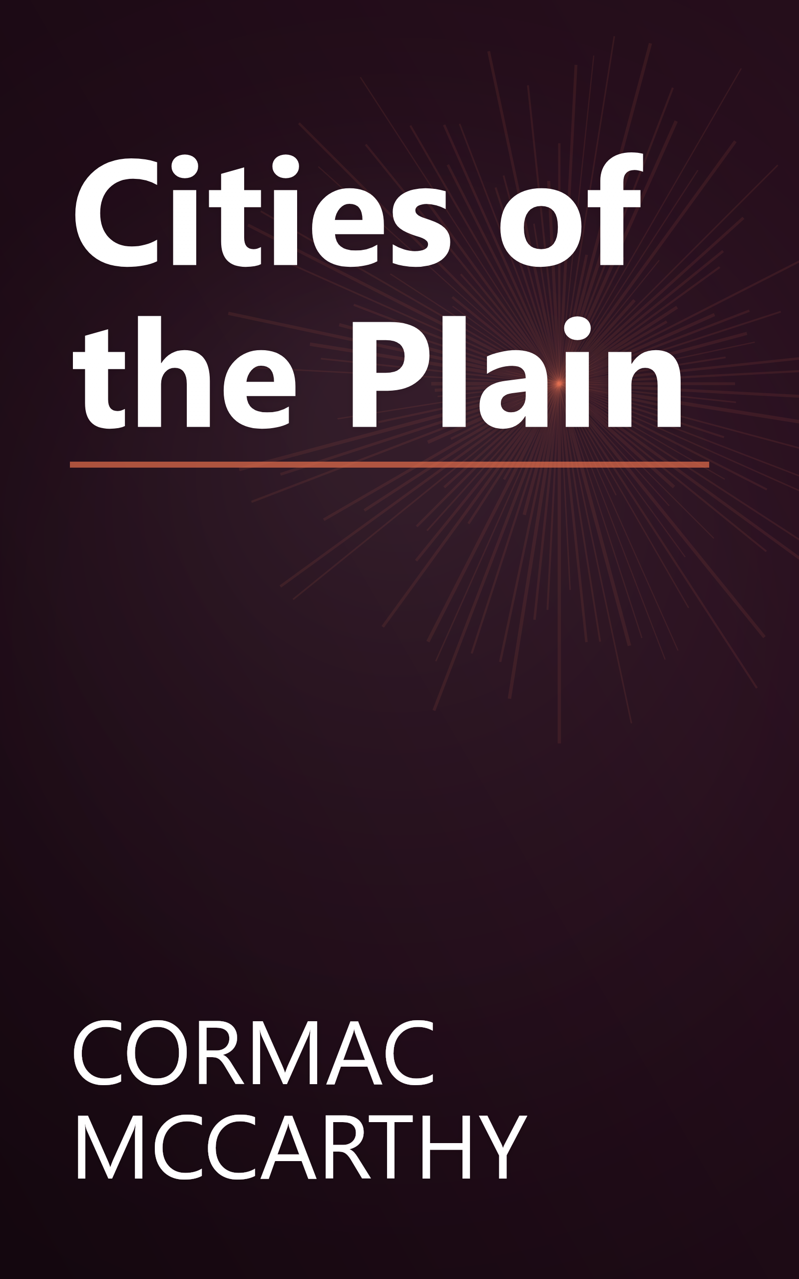 Cities of the Plain book cover