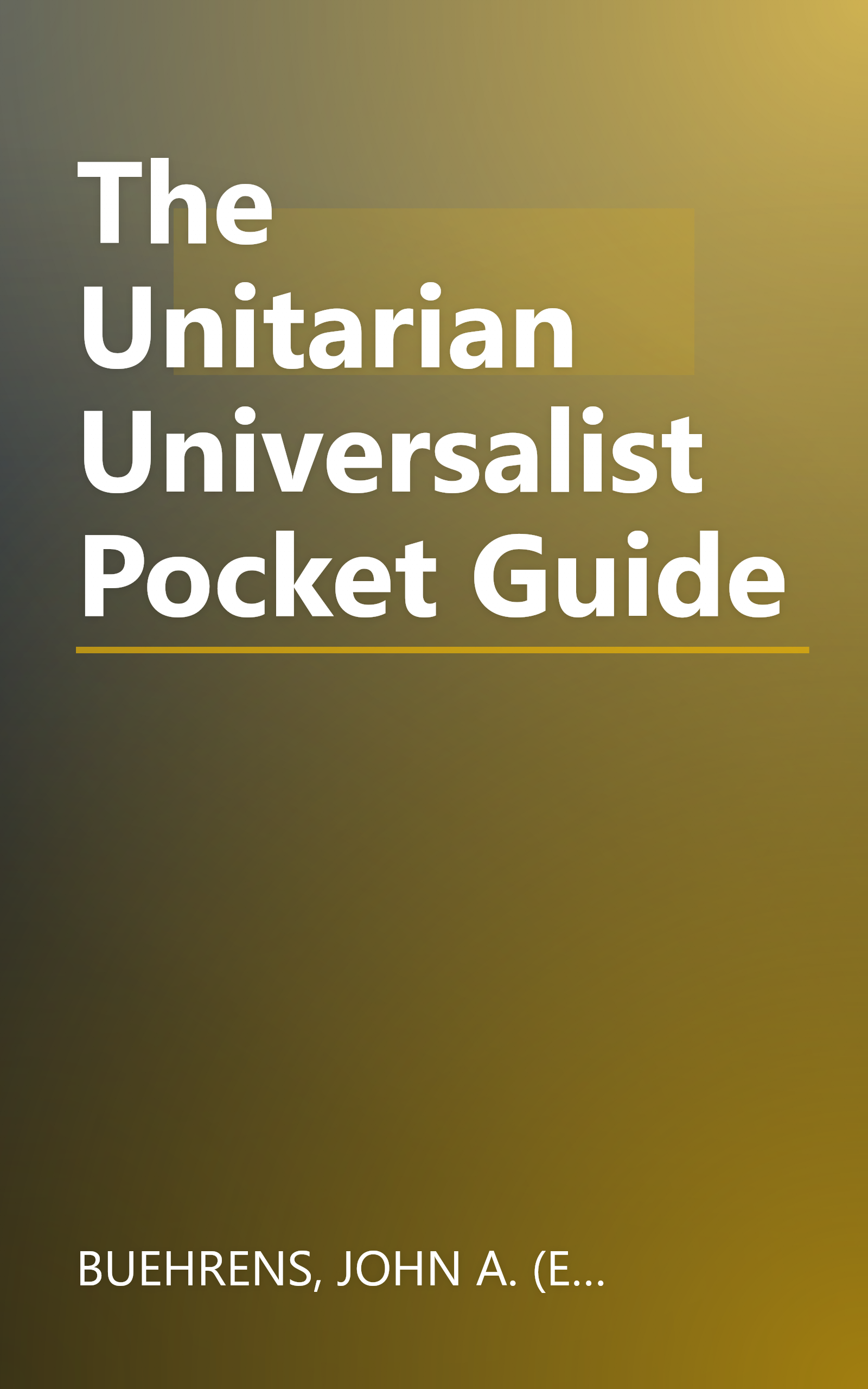 The Unitarian Universalist Pocket Guide book cover