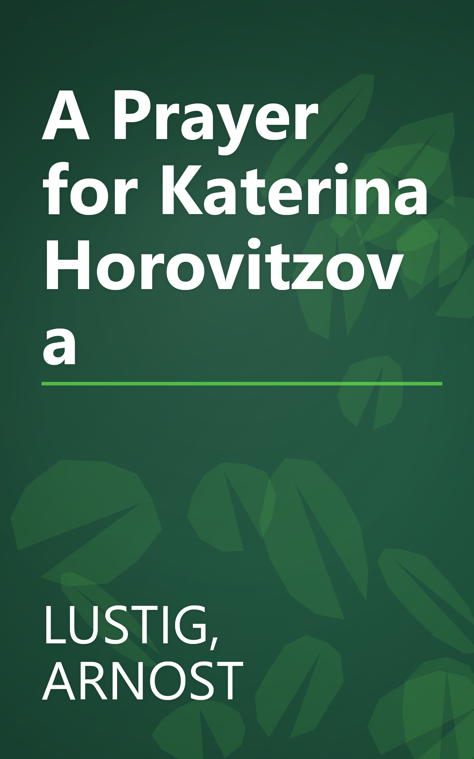 A Prayer for Katerina Horovitzova book cover