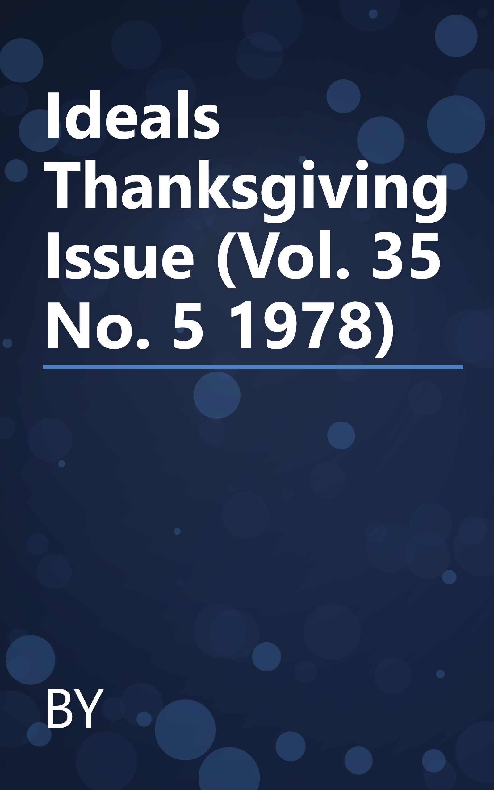 Ideals Thanksgiving Issue (Vol. 35 No. 5 1978) book cover