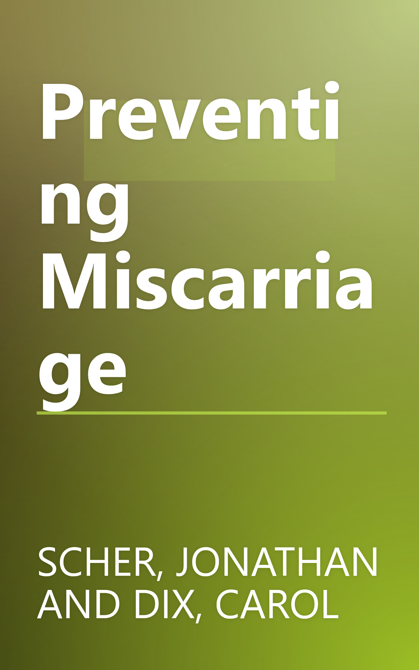Preventing Miscarriage book cover