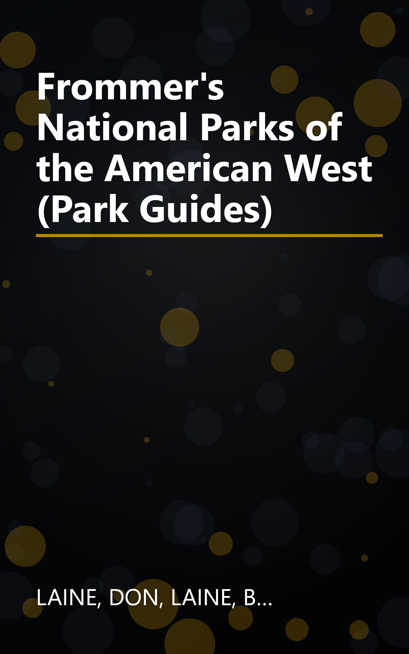 Frommer's National Parks of the American West (Park Guides) book cover