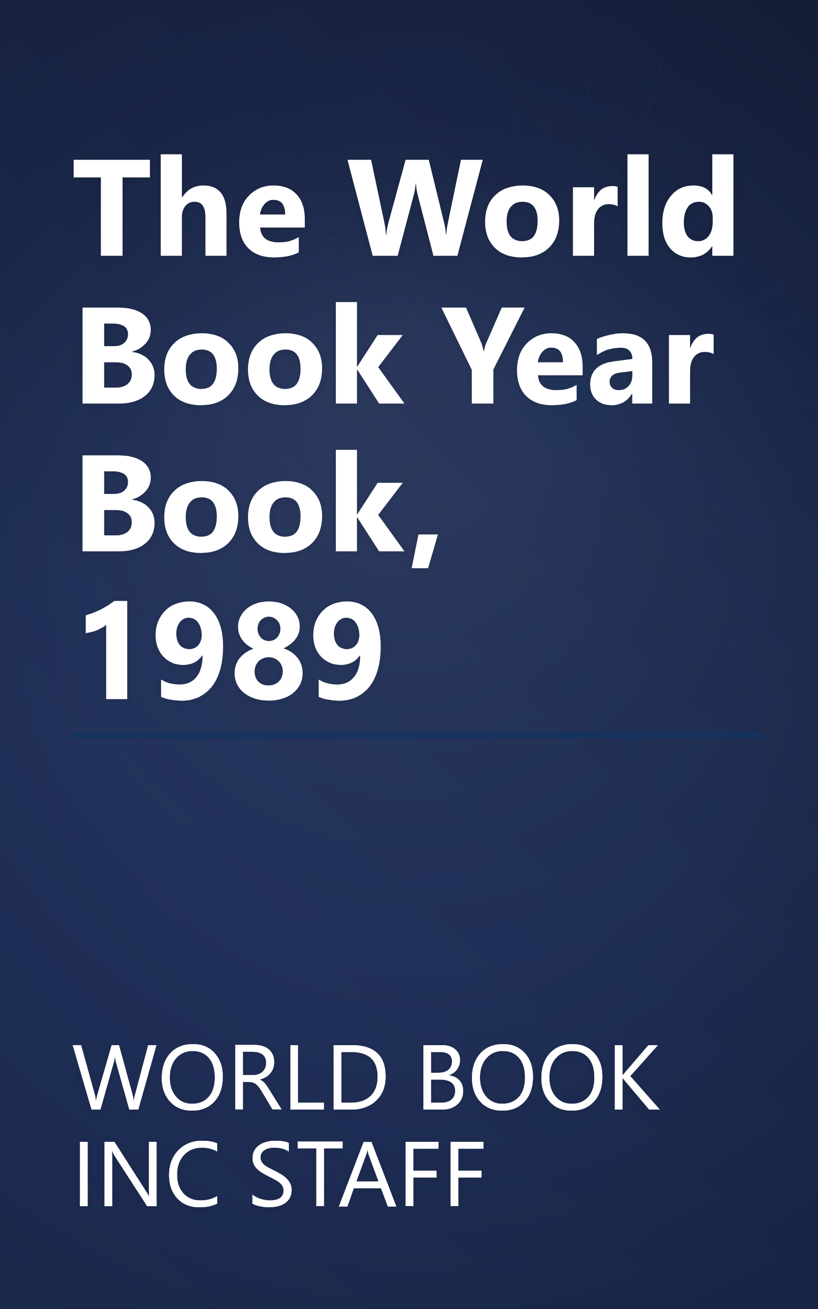 The World Book Year Book, 1989 book cover