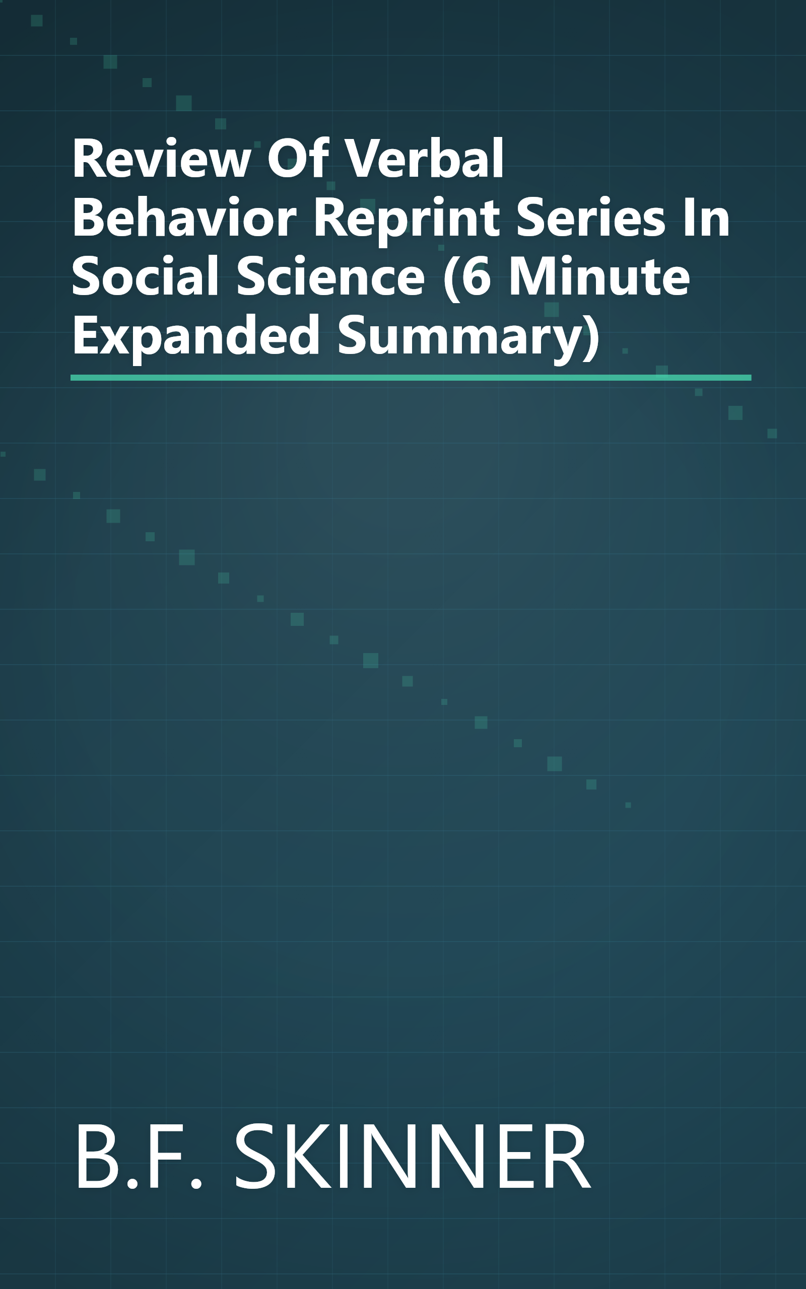 Review Of Verbal Behavior  Reprint Series In Social Science  (6 Minute   Expanded Summary) book cover