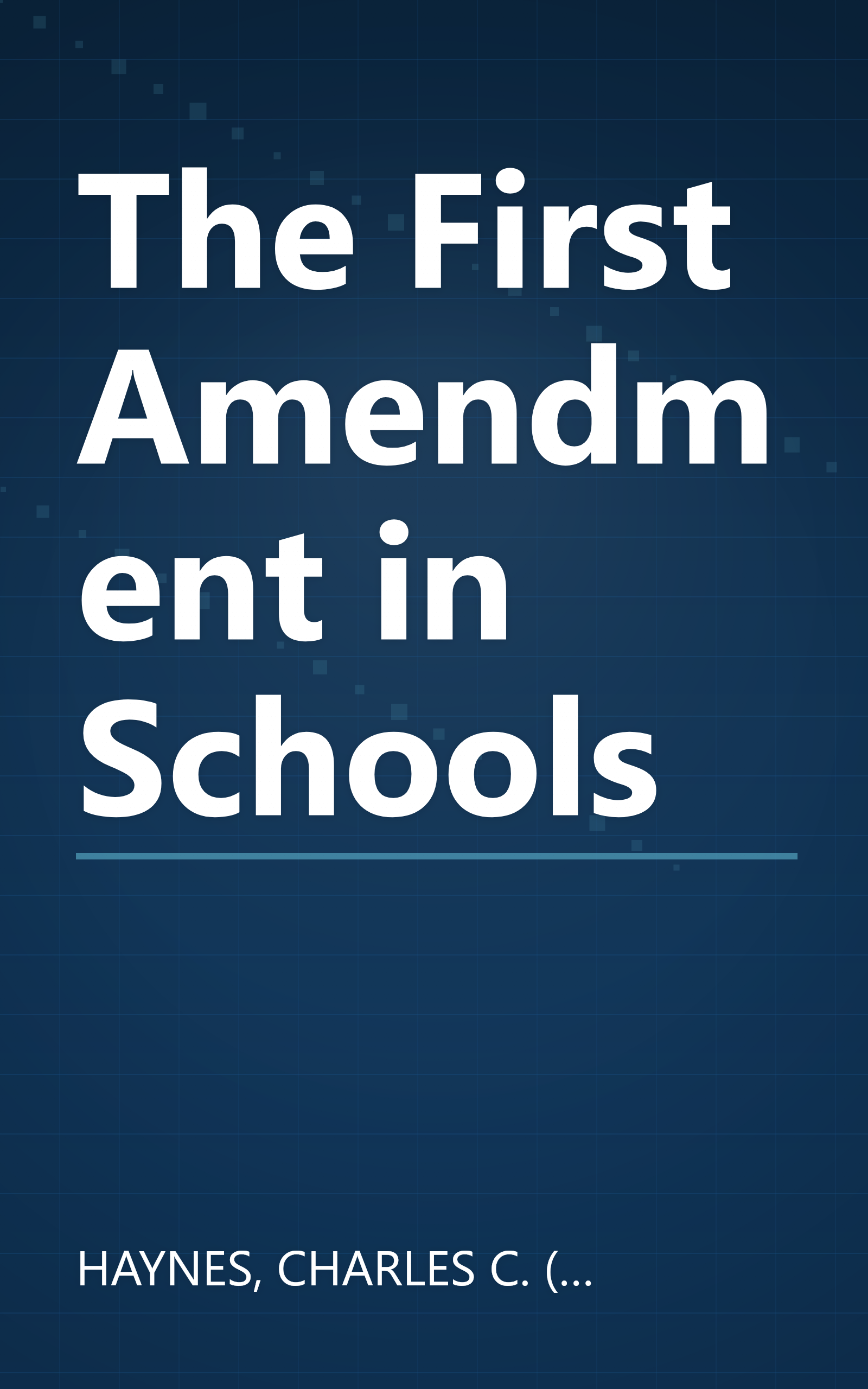 The First Amendment in Schools book cover