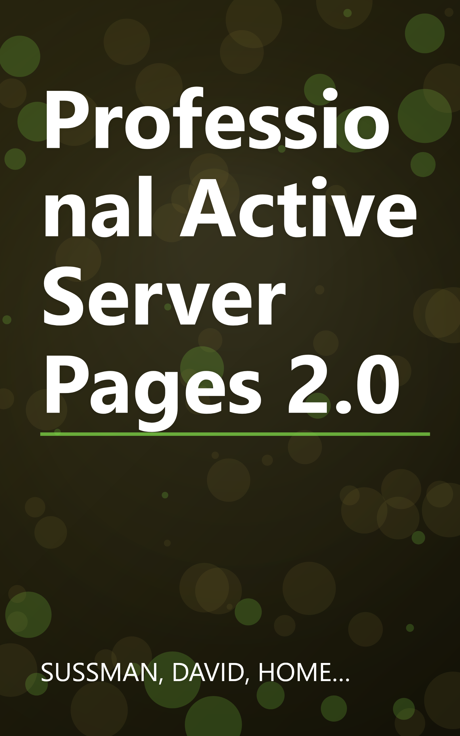 Professional Active Server Pages 2.0 book cover