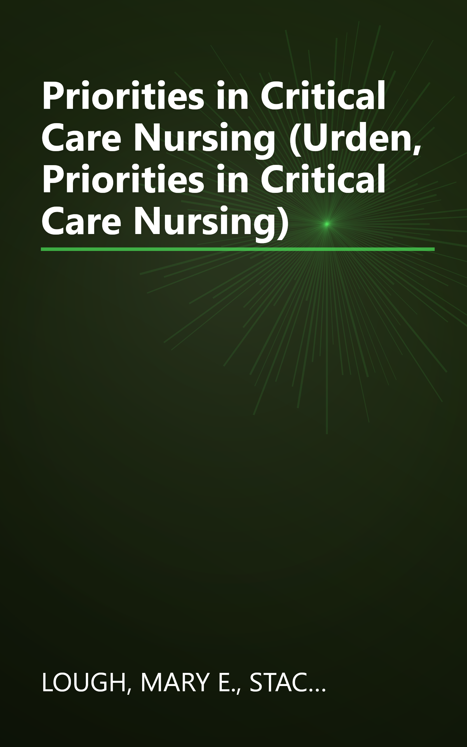 Priorities in Critical Care Nursing (Urden, Priorities in Critical Care Nursing) book cover