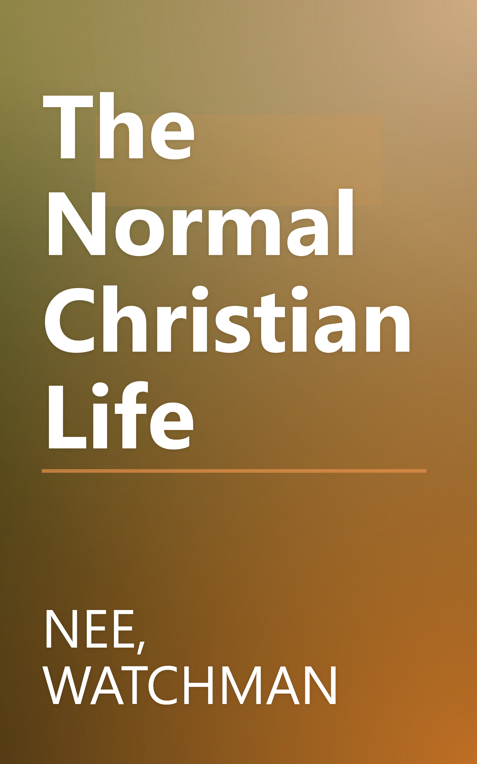 The Normal Christian Life book cover