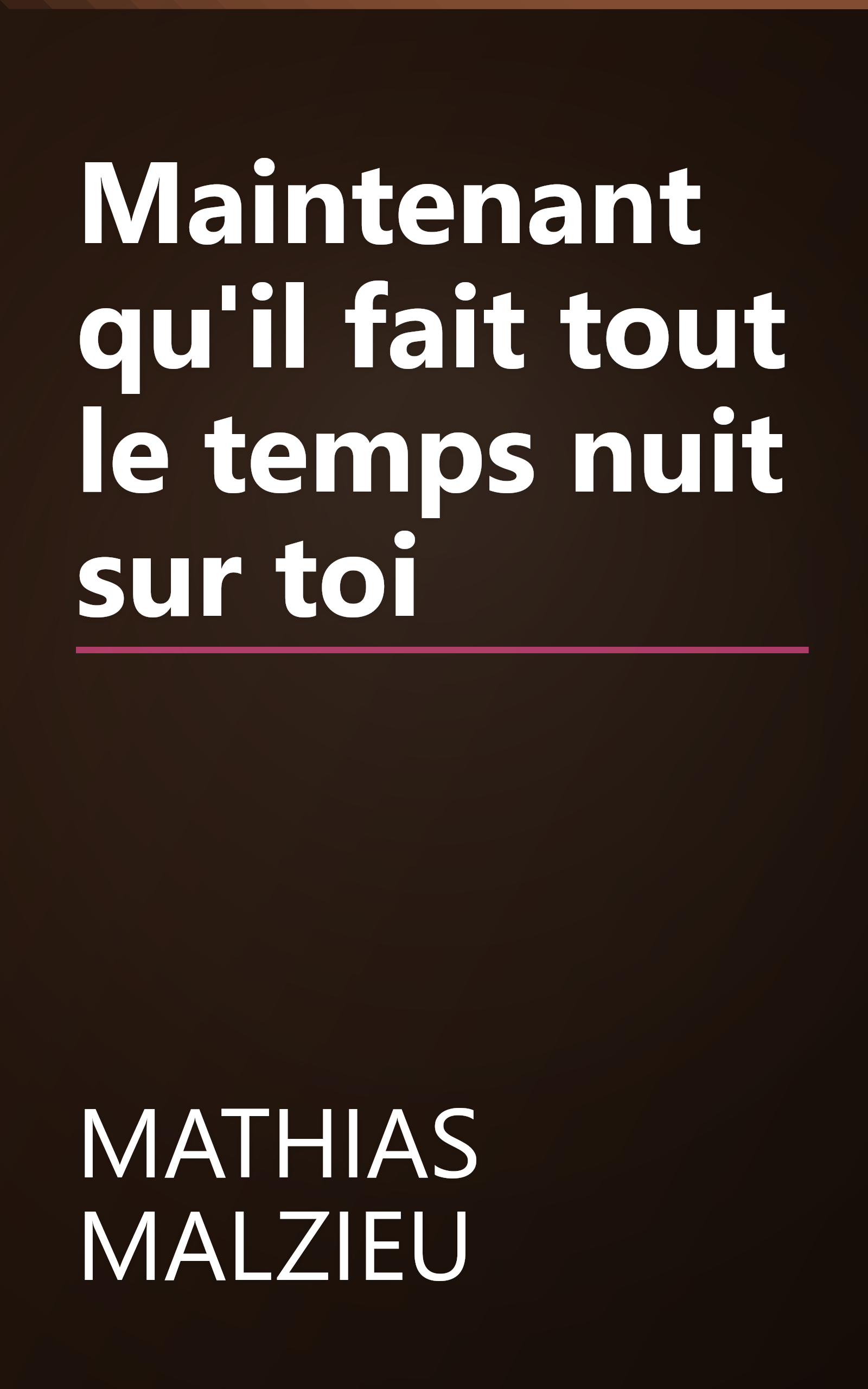 Maintenant qu'il fait tout le temps nuit sur toi book cover