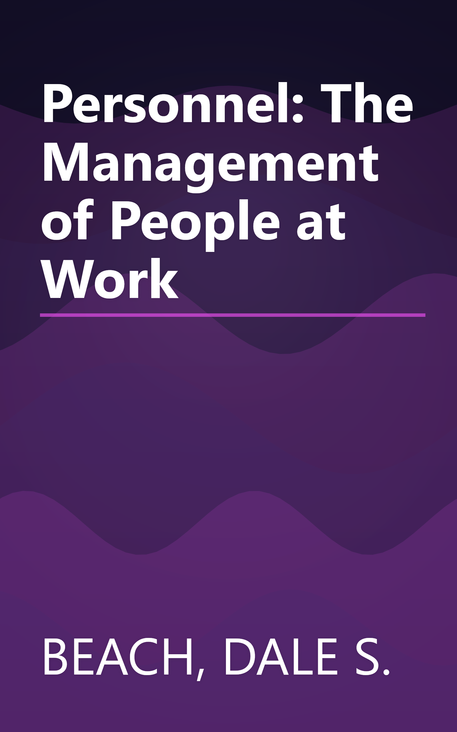 Personnel: The Management of People at Work book cover
