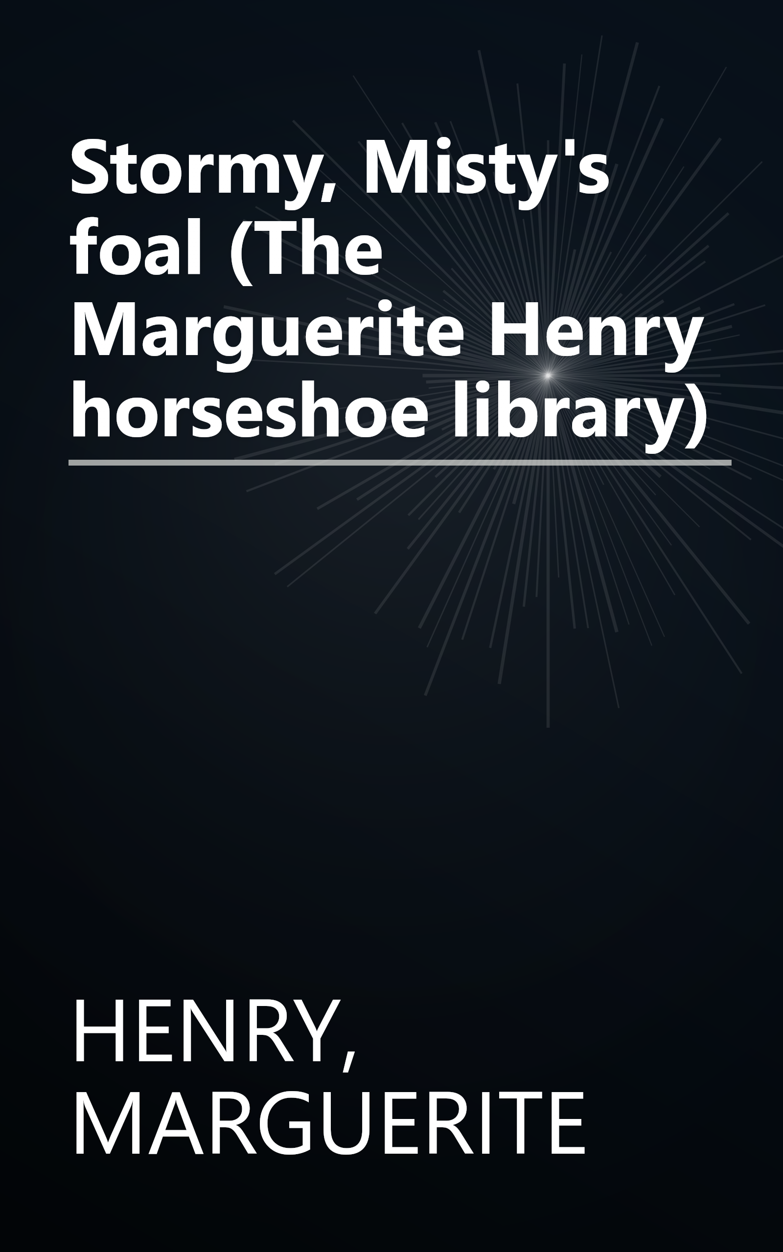 Stormy, Misty's foal (The Marguerite Henry horseshoe library) book cover