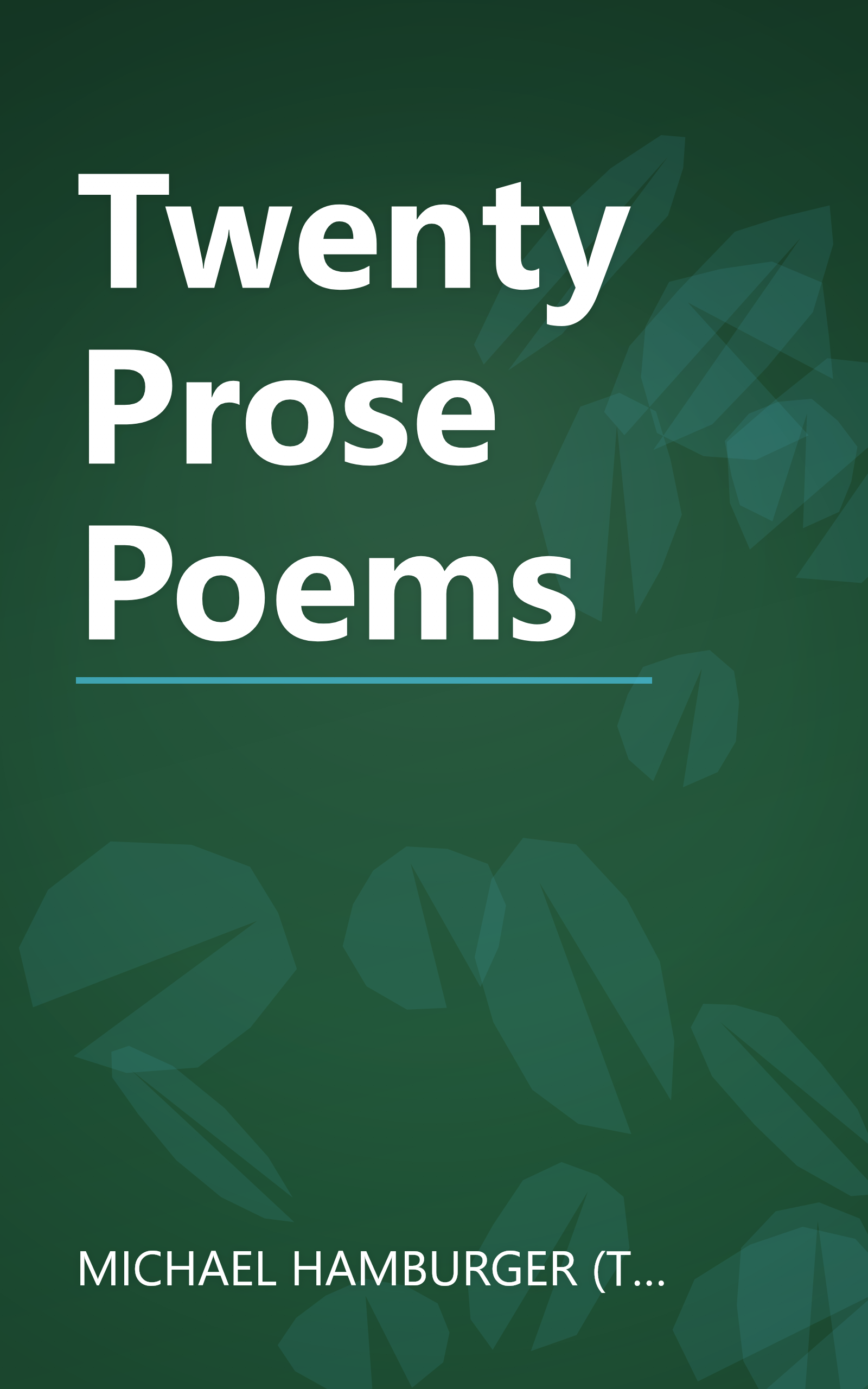 Twenty Prose Poems book cover