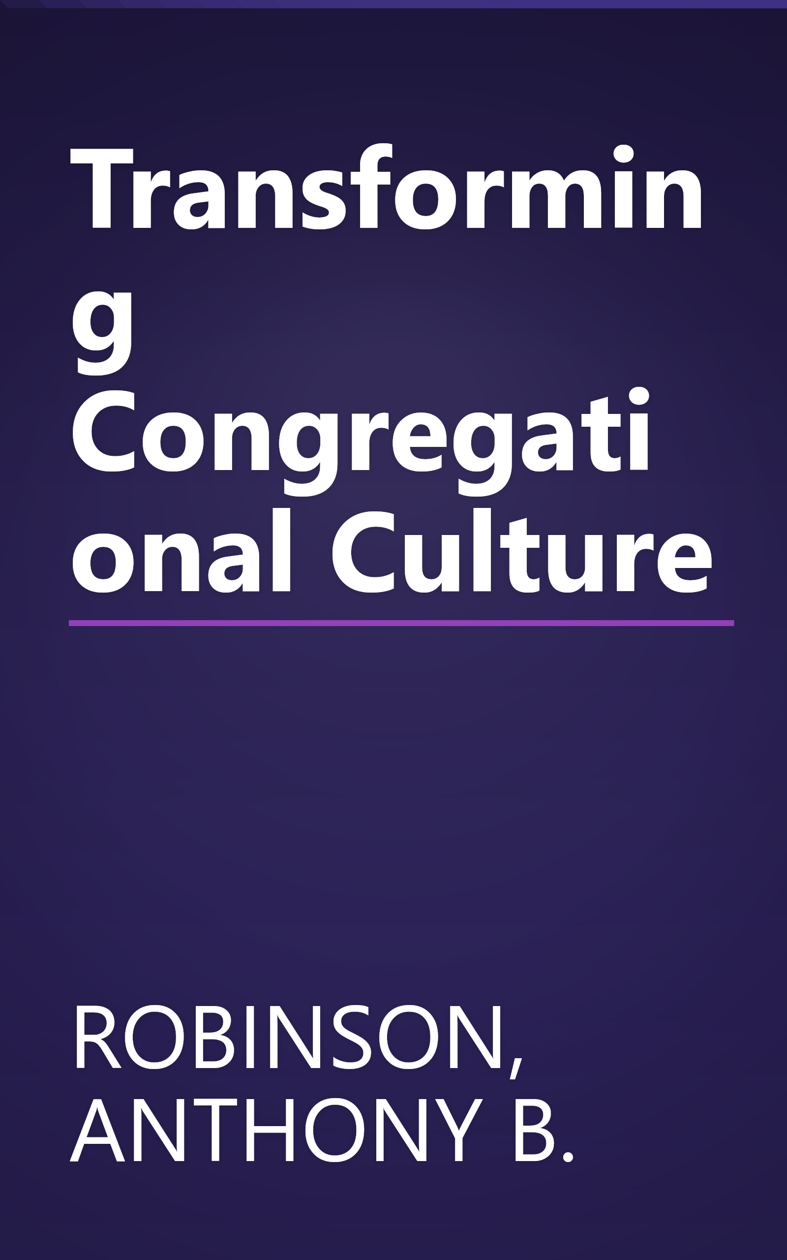Transforming Congregational Culture book cover