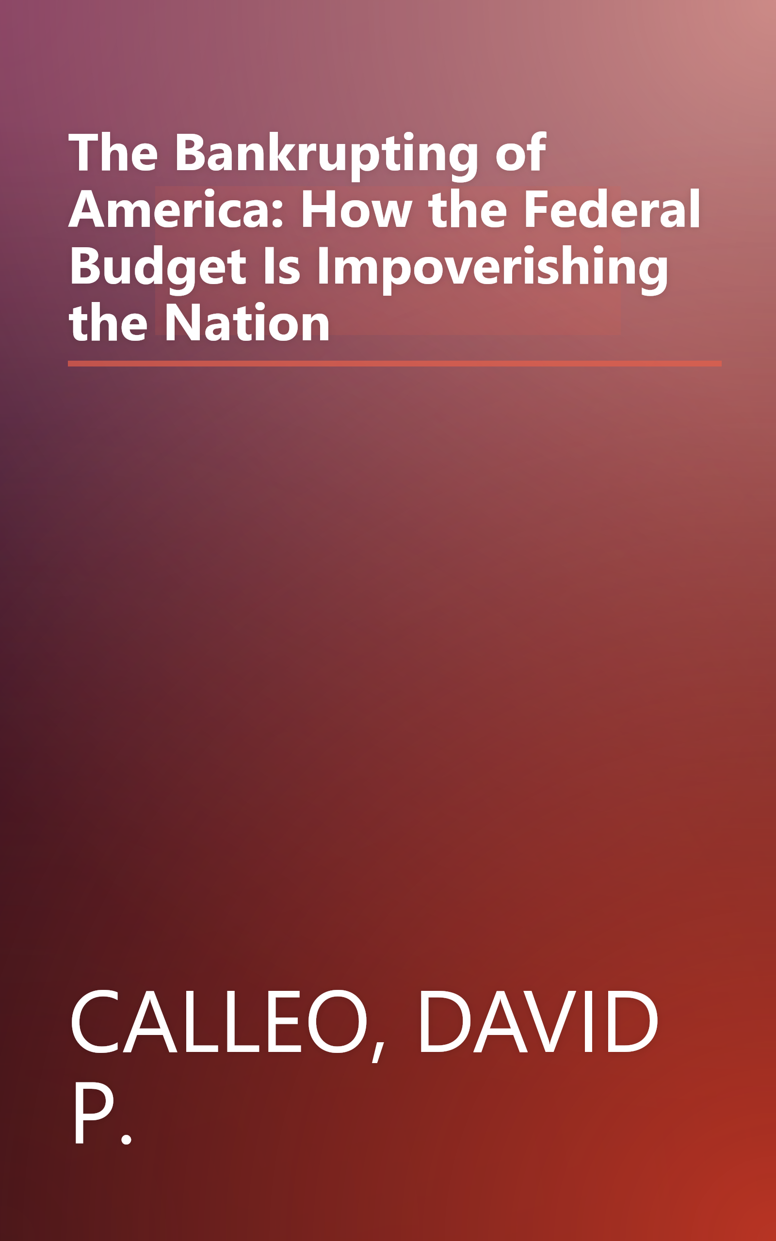 The Bankrupting of America: How the Federal Budget Is Impoverishing the Nation book cover