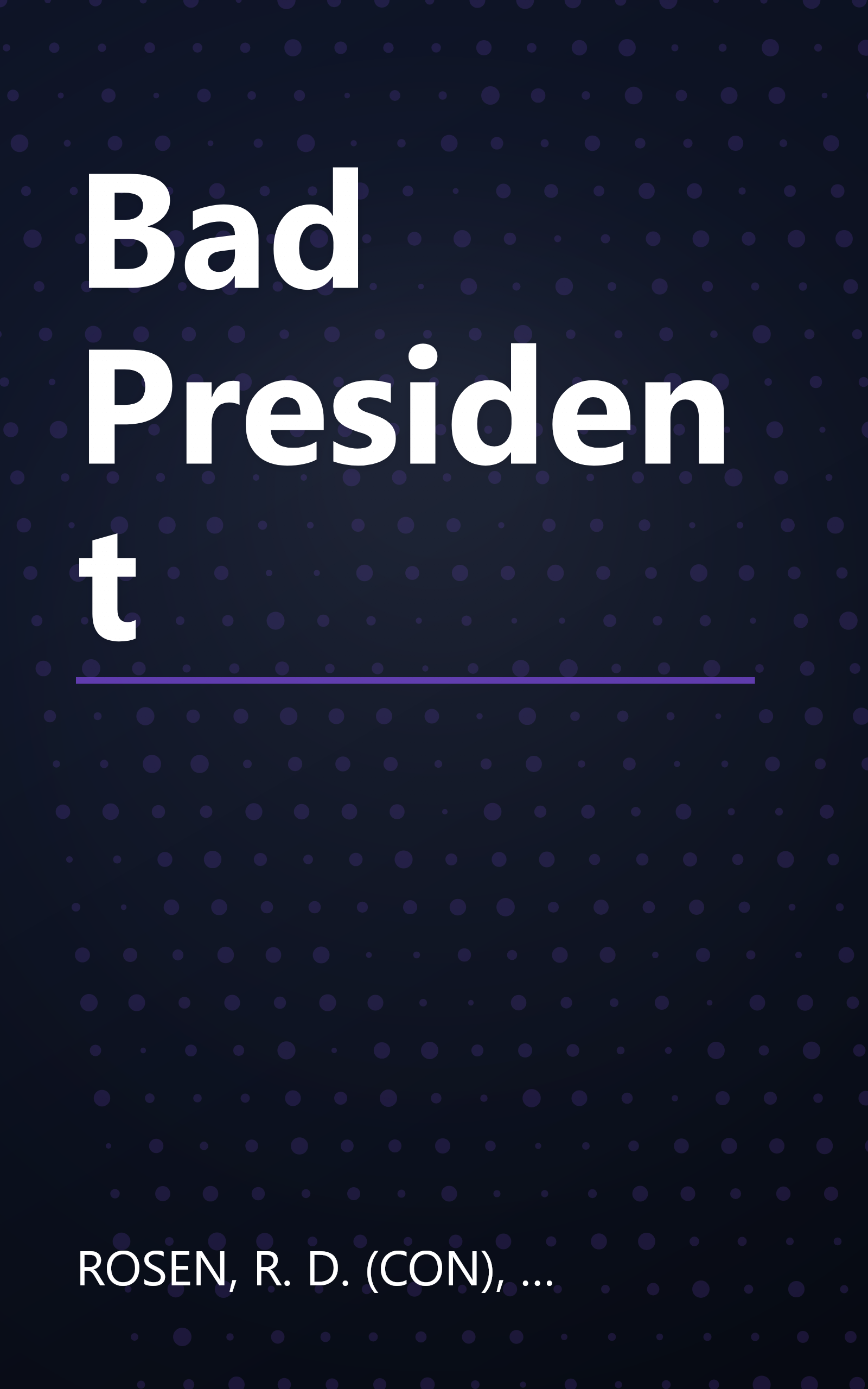 Bad President book cover
