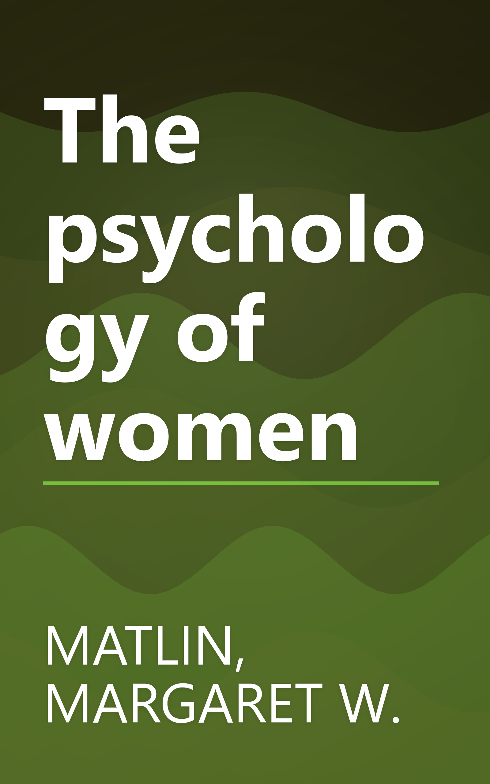 The psychology of women book cover