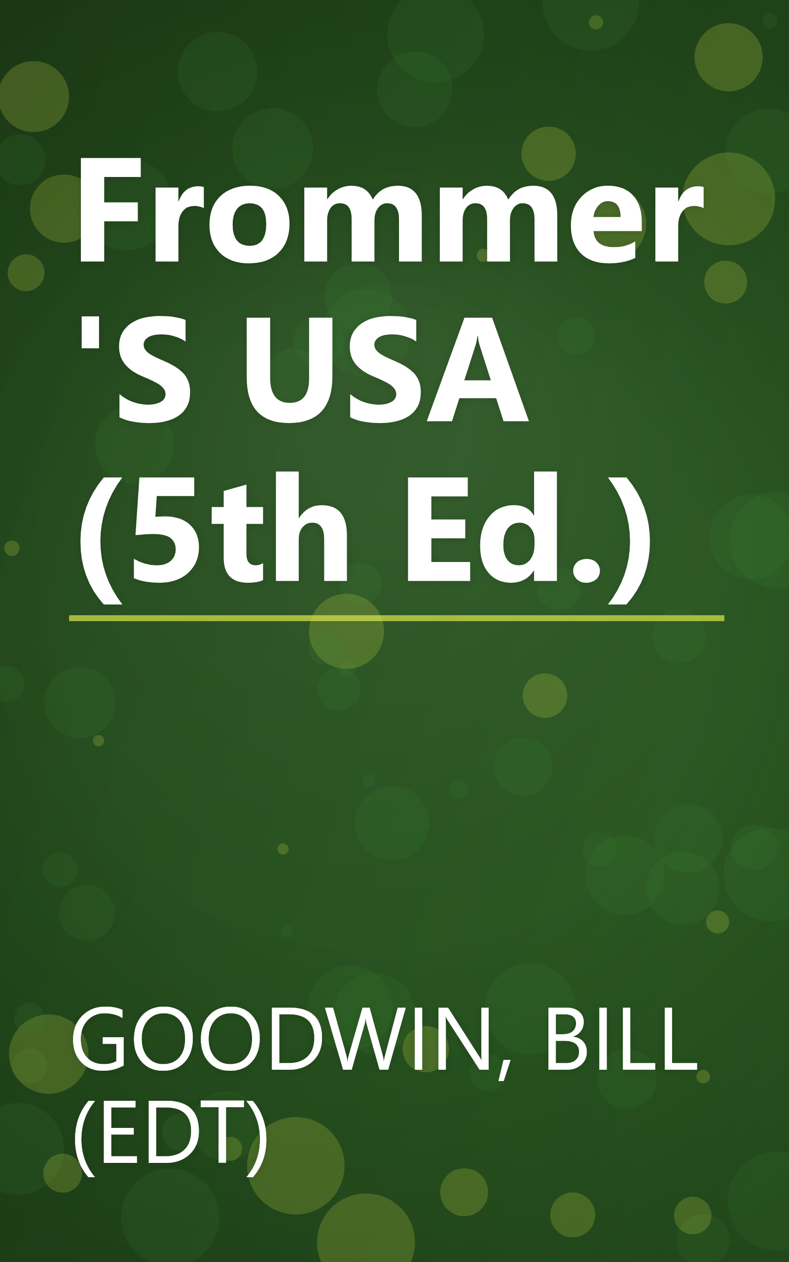 Frommer'S USA (5th Ed.) book cover