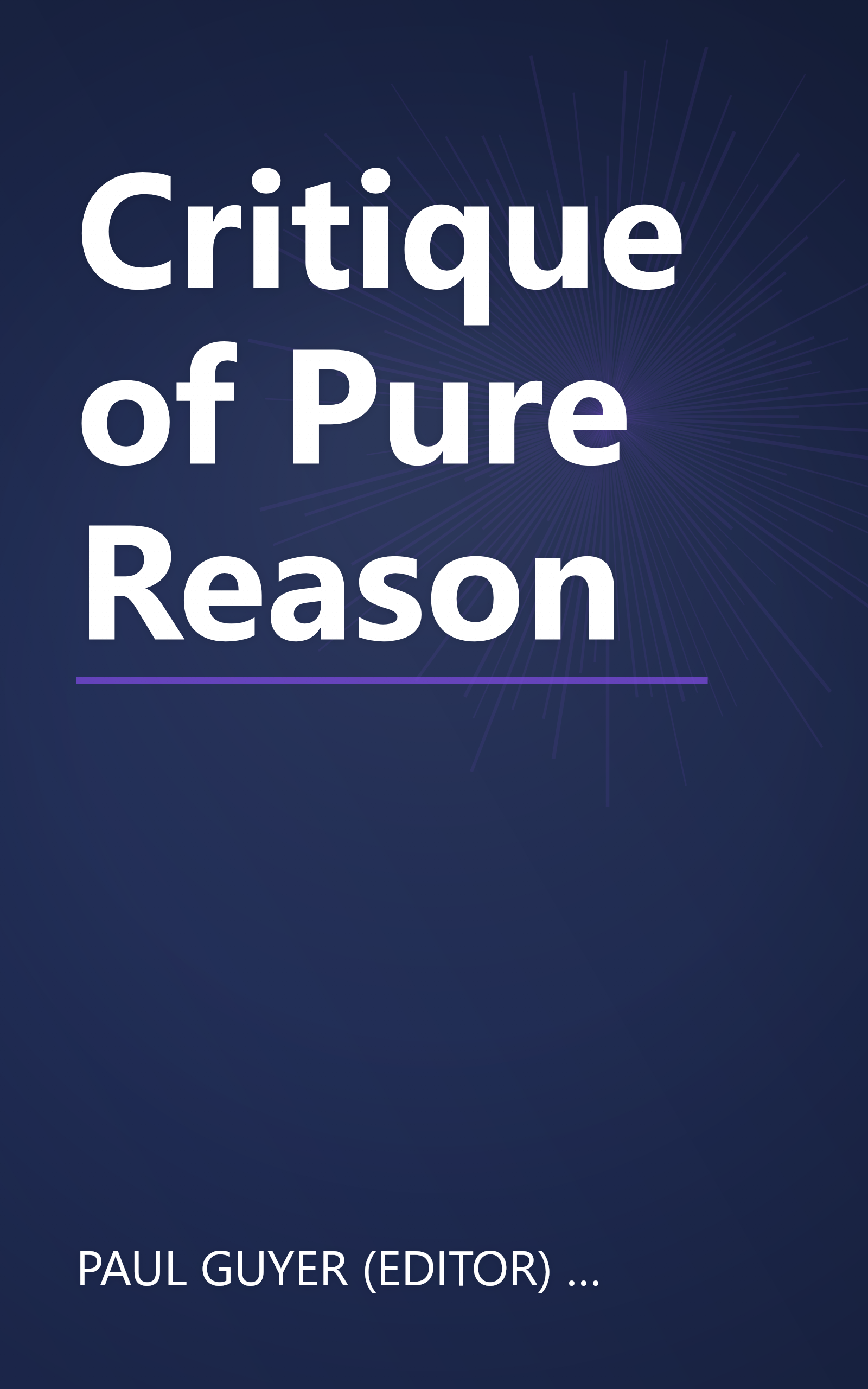 Critique of Pure Reason book cover