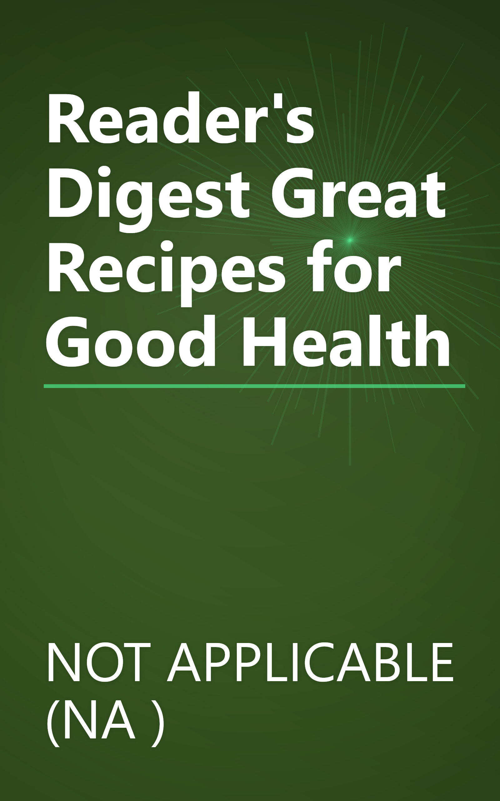 Reader's Digest Great Recipes for Good Health book cover