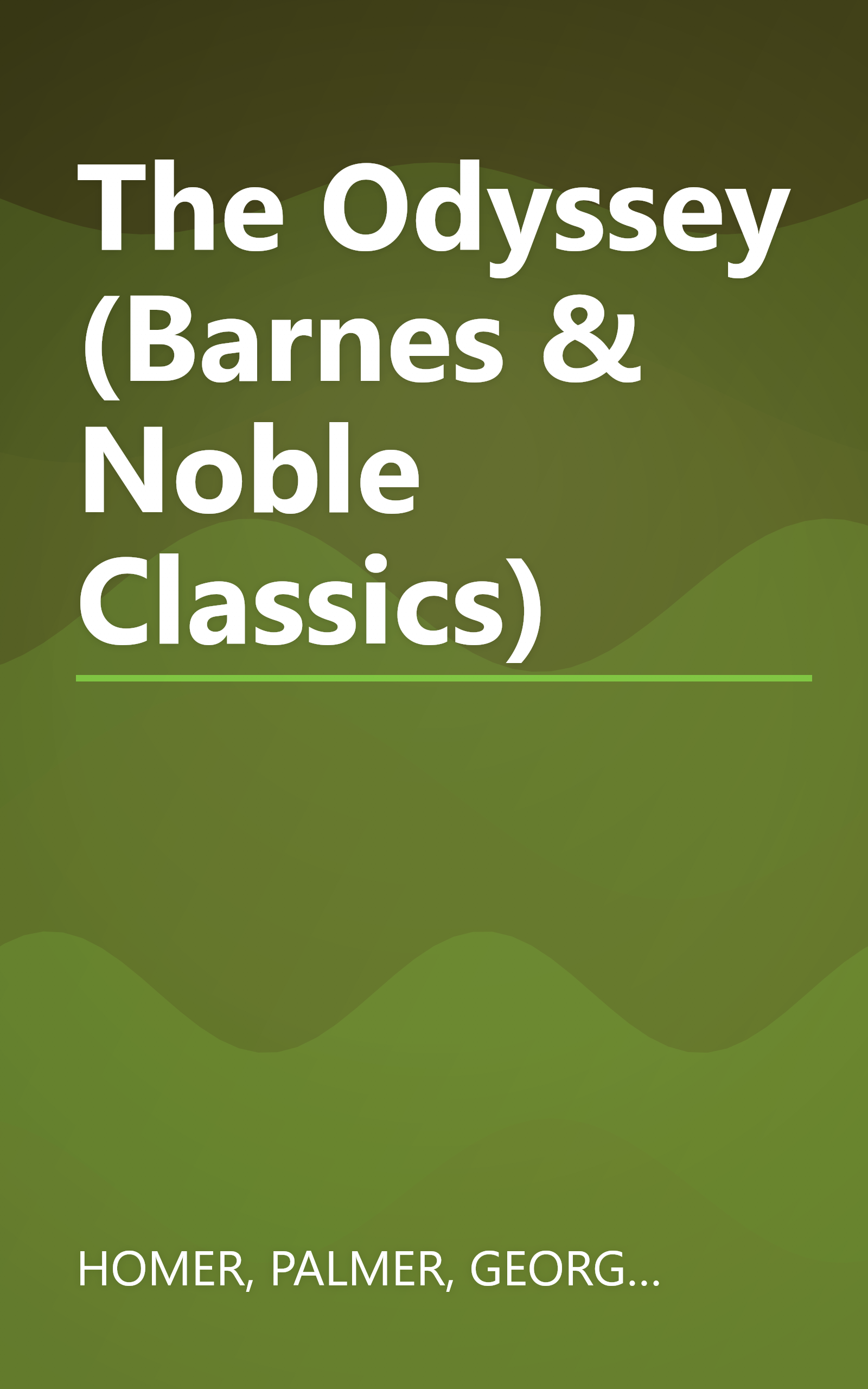 The Odyssey (Barnes & Noble Classics) book cover