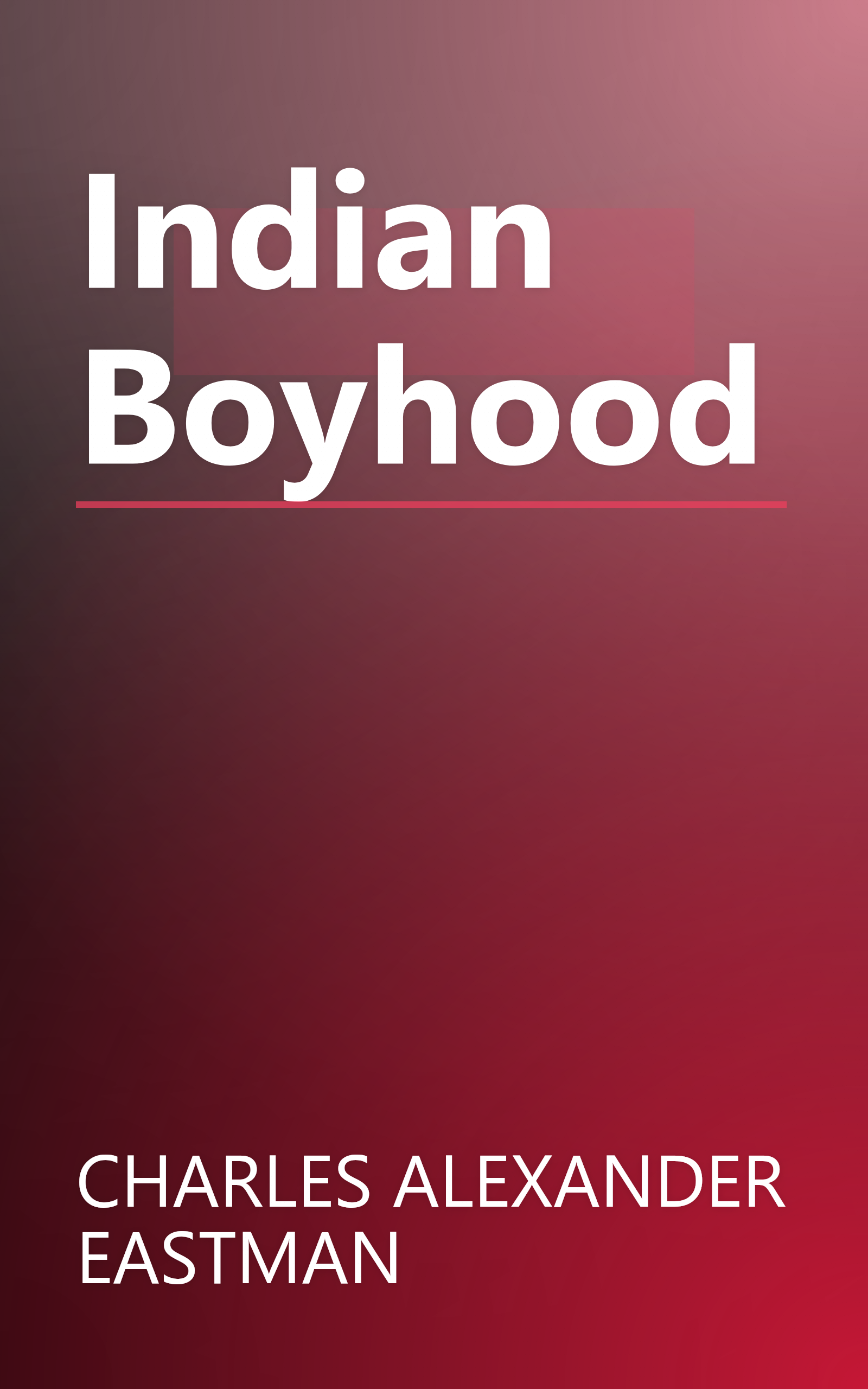 Indian Boyhood book cover