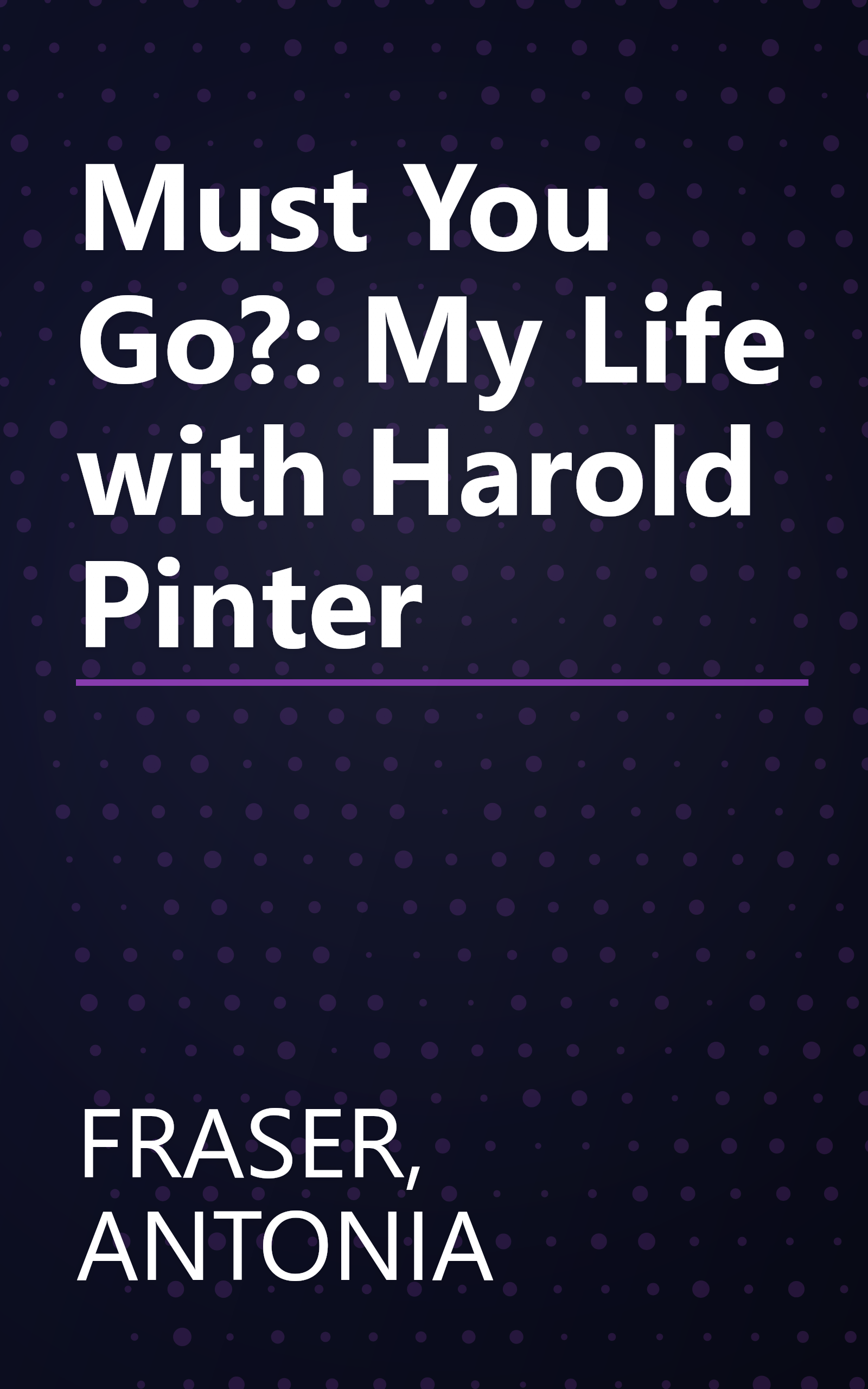 Must You Go?: My Life with Harold Pinter book cover