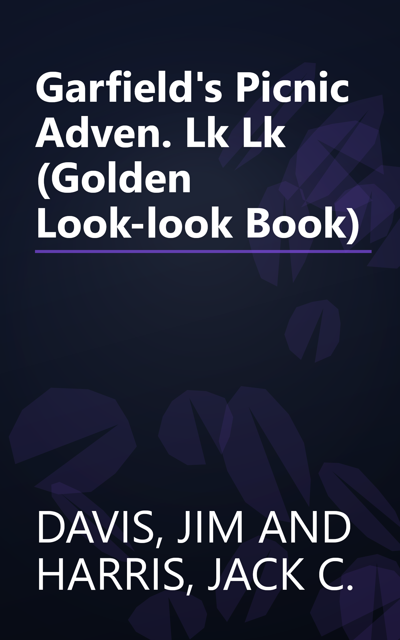 Garfield's Picnic Adven. Lk Lk (Golden Look-look Book) book cover