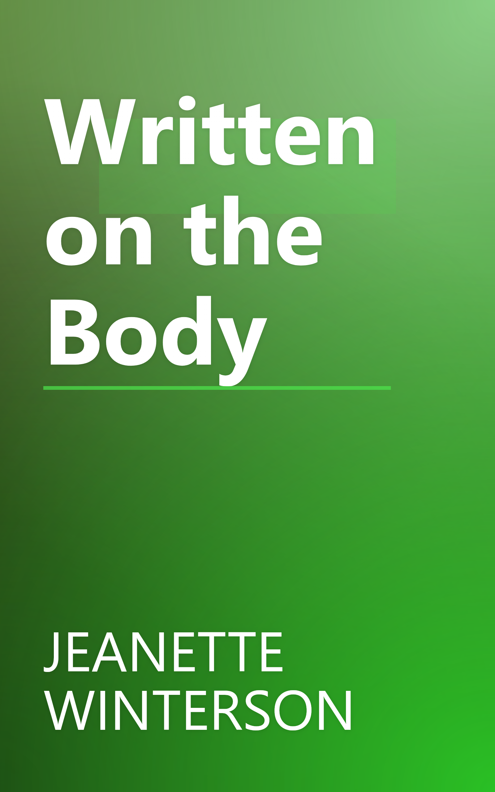 Written on the Body book cover