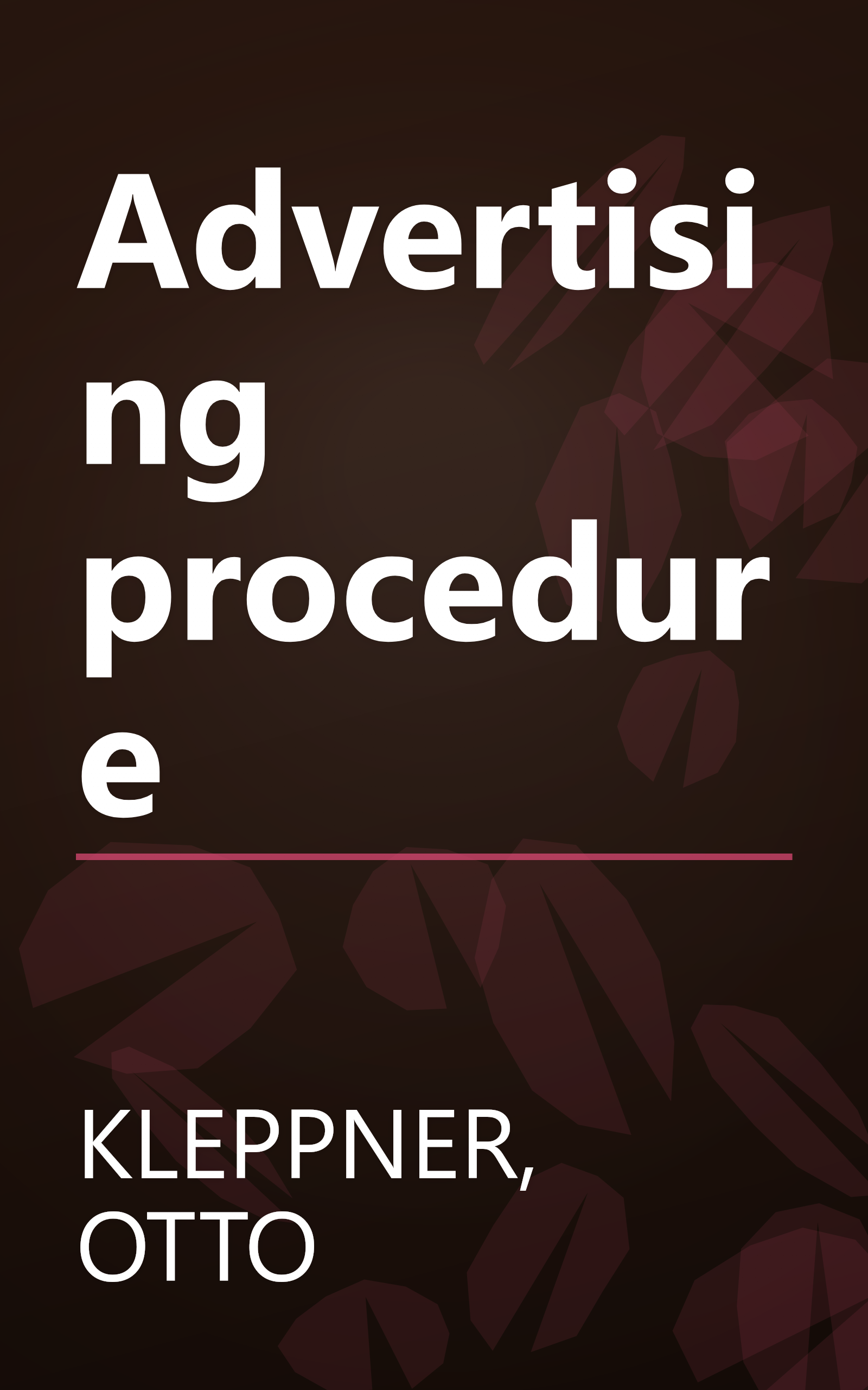Advertising procedure book cover