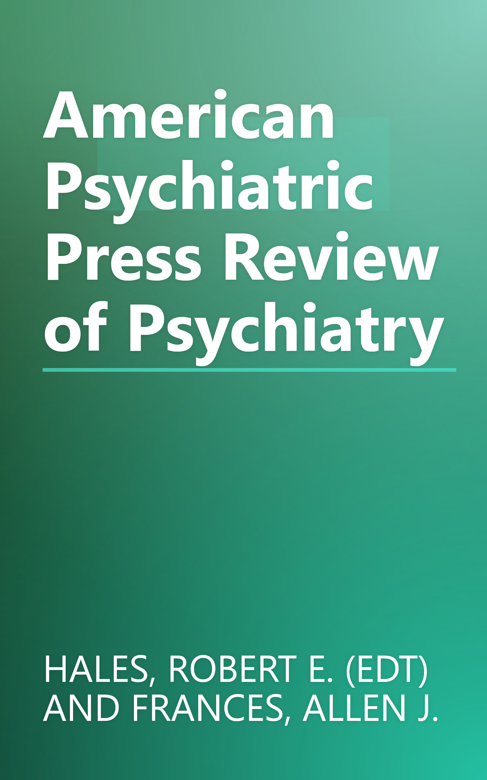 American Psychiatric Press Review of Psychiatry book cover