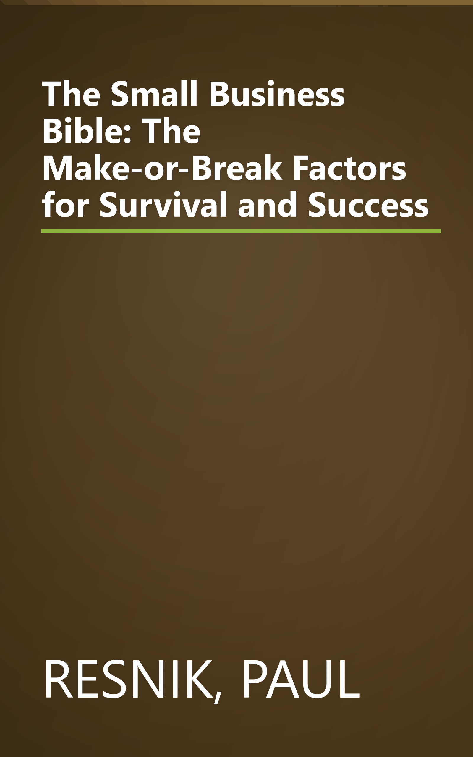 The Small Business Bible: The Make-or-Break Factors for Survival and Success book cover