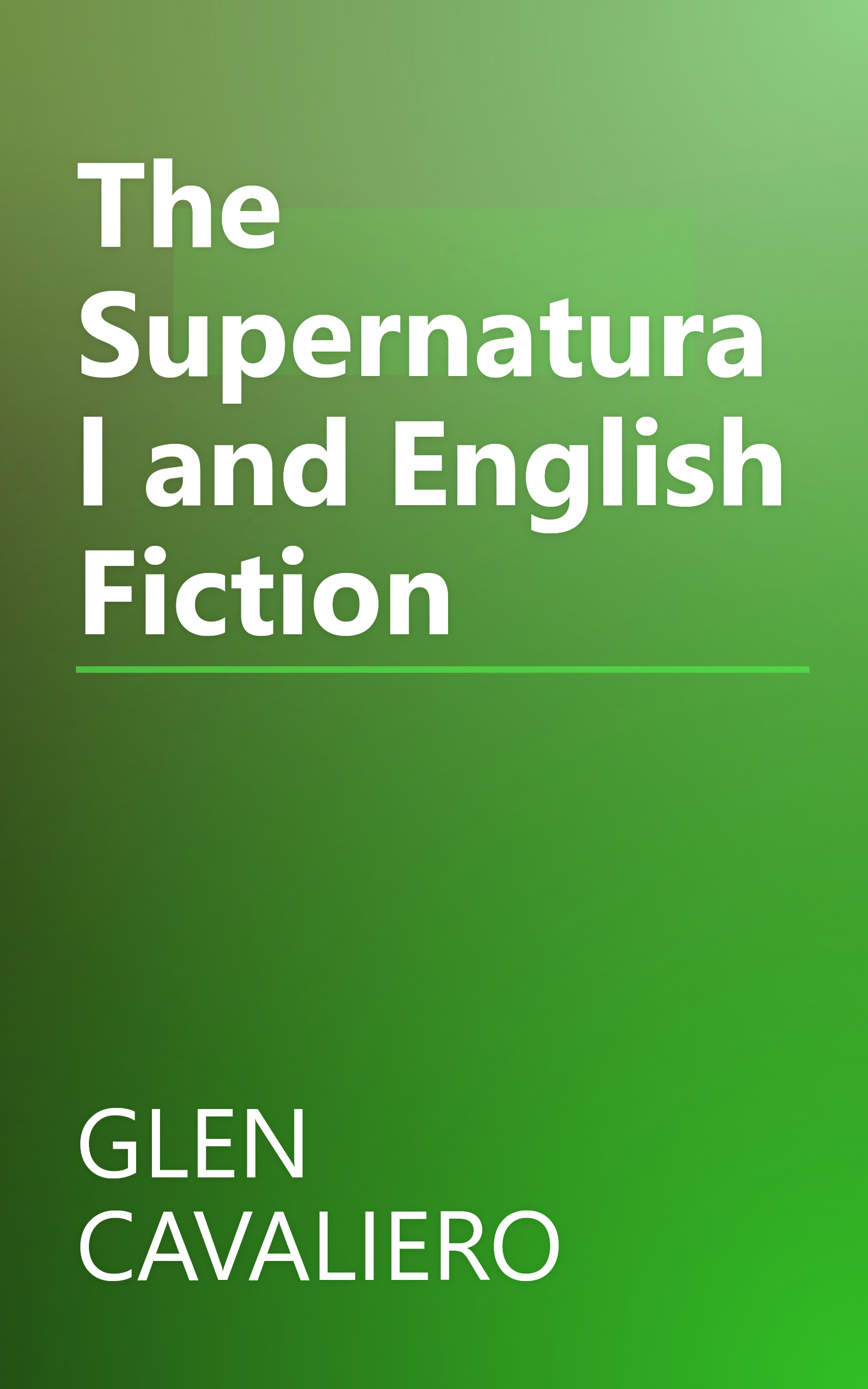 The Supernatural and English Fiction book cover