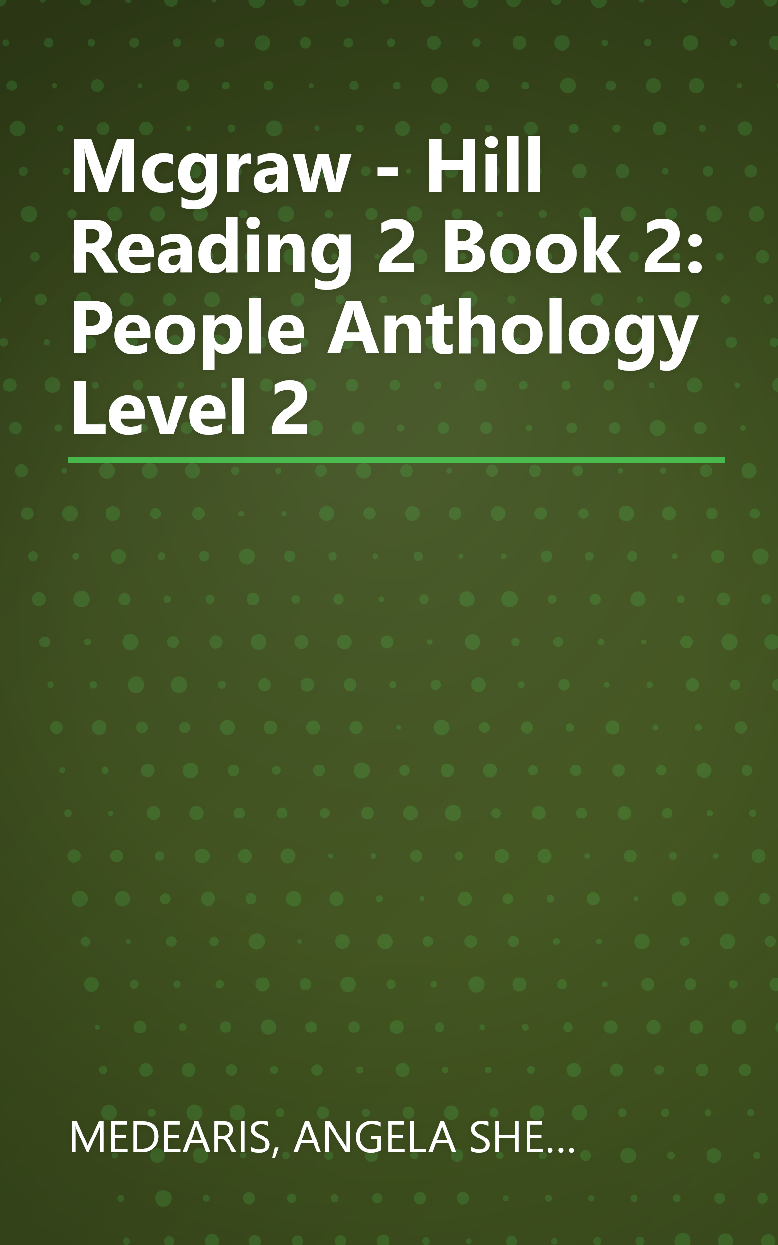 Mcgraw - Hill Reading 2 Book 2: People Anthology Level 2 book cover