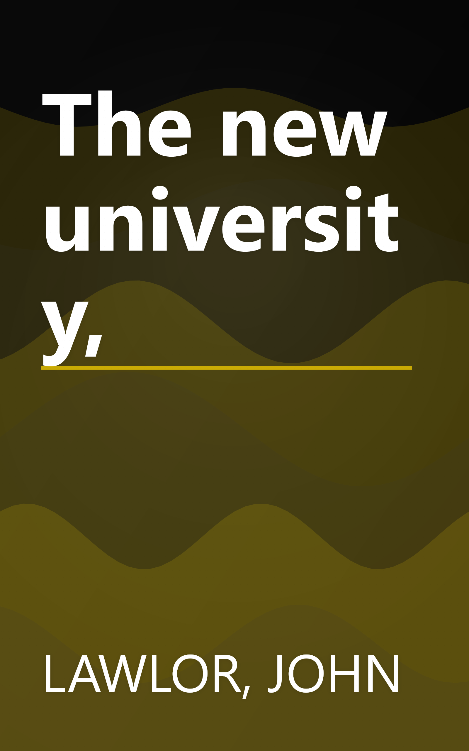 The new university, book cover