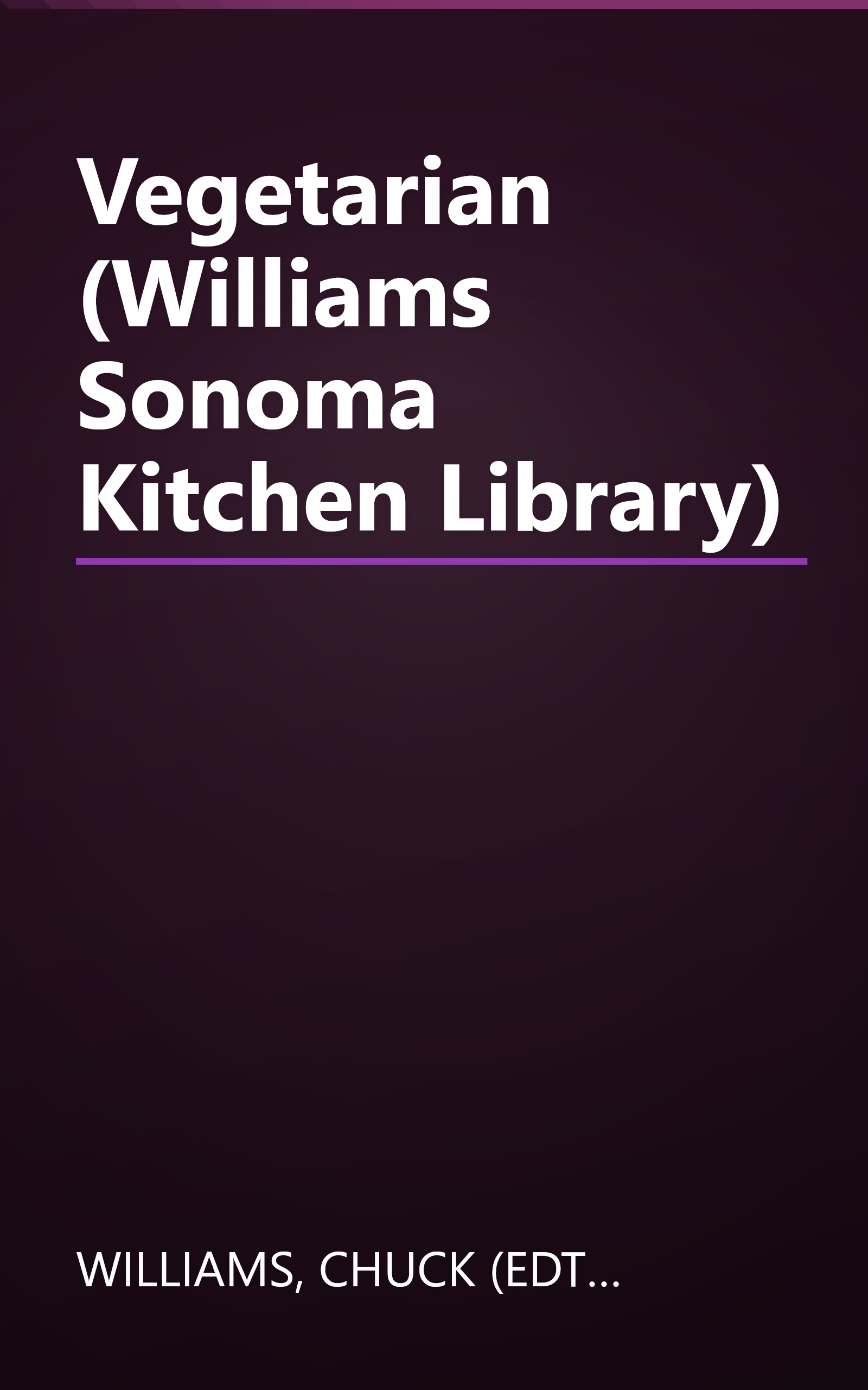 Vegetarian (Williams Sonoma Kitchen Library) book cover