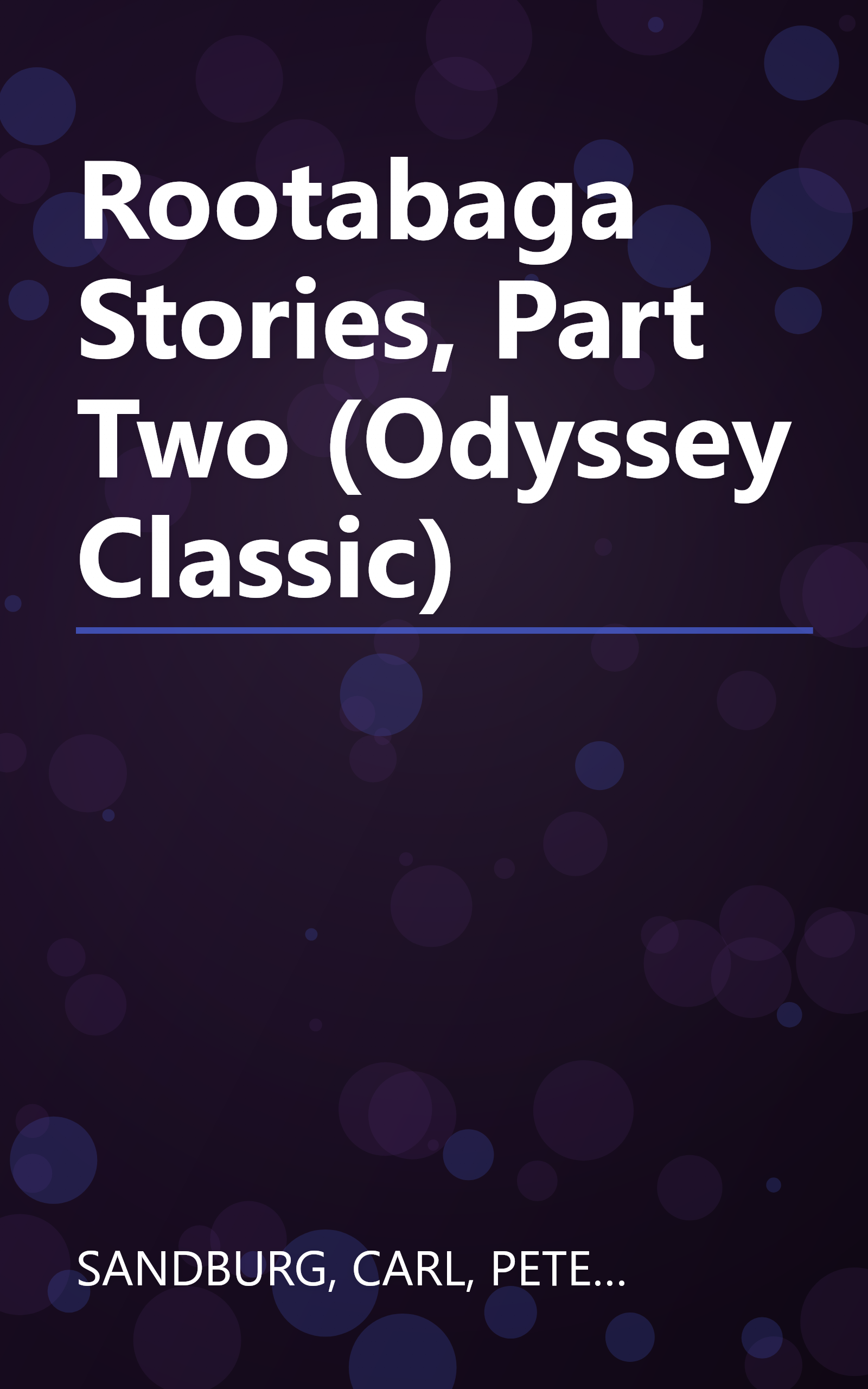 Rootabaga Stories, Part Two (Odyssey Classic) book cover