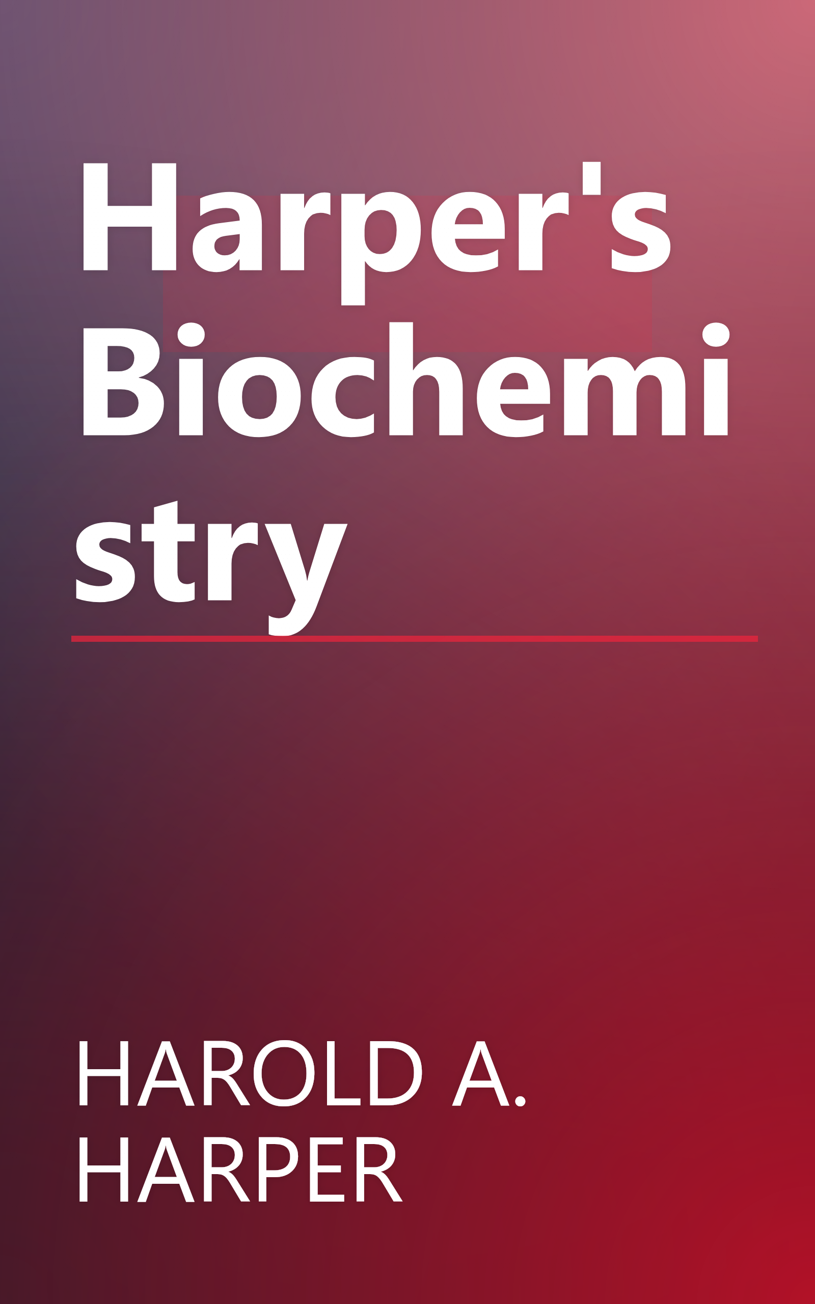 Harper's Biochemistry book cover