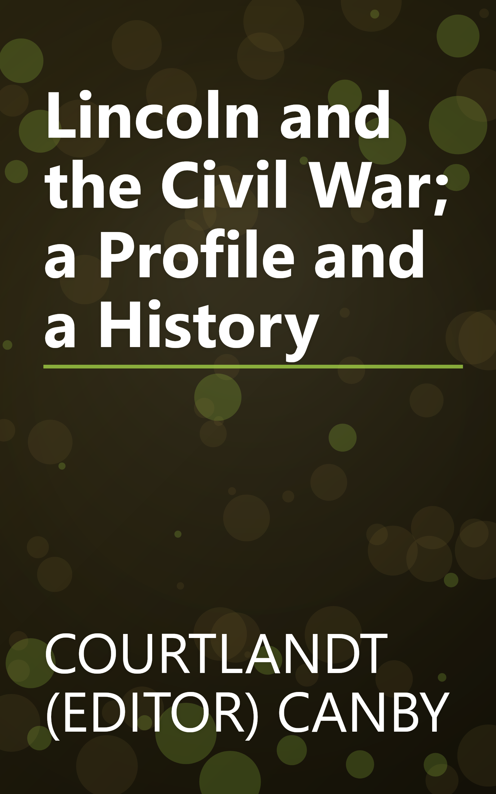 Lincoln and the Civil War; a Profile and a History book cover