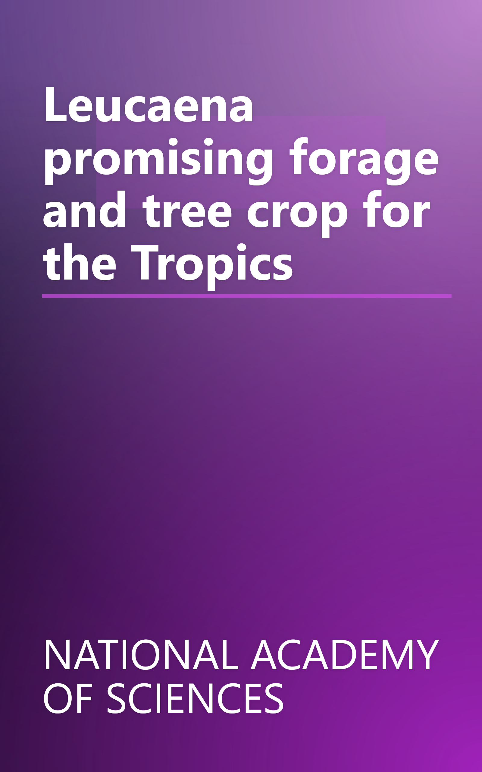 Leucaena promising forage and tree crop for the Tropics book cover