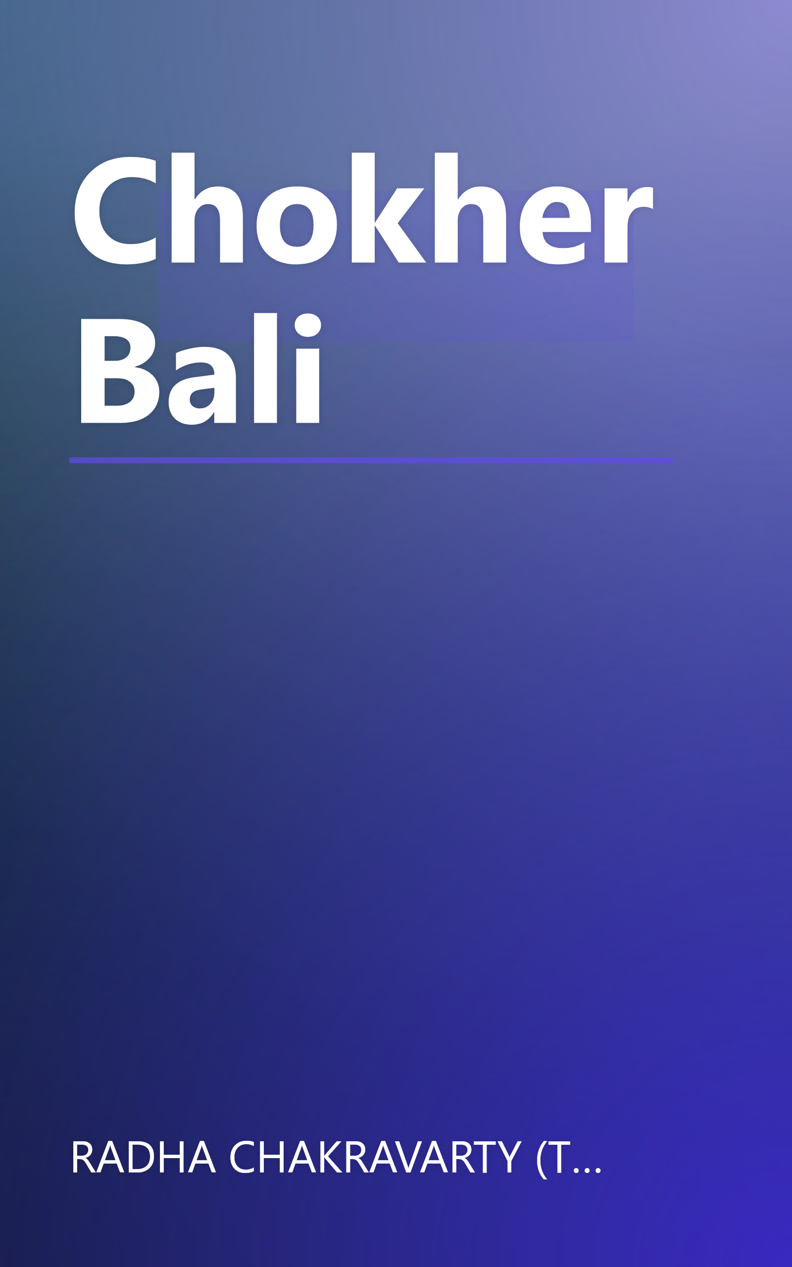 Chokher Bali book cover