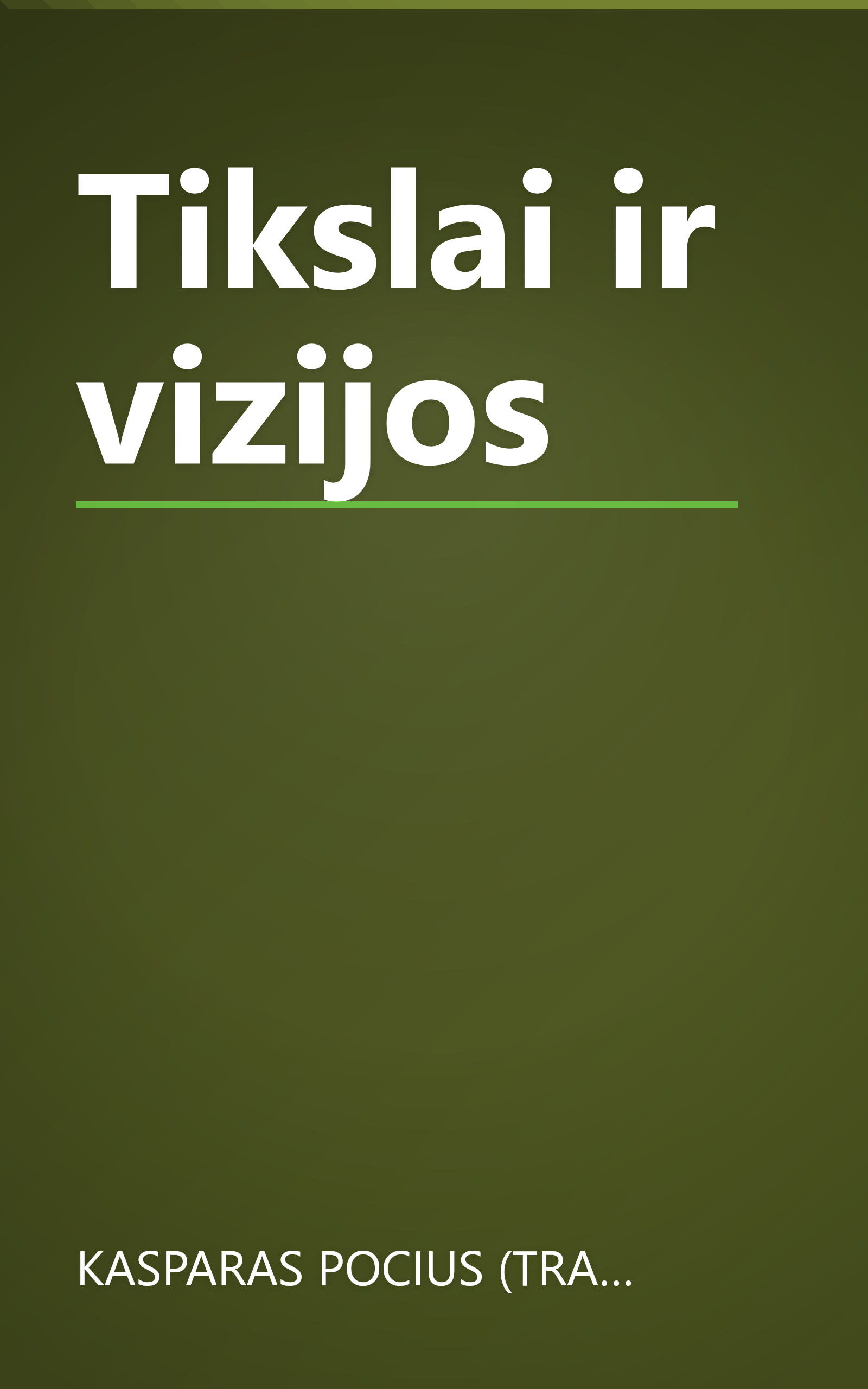 Tikslai ir vizijos book cover