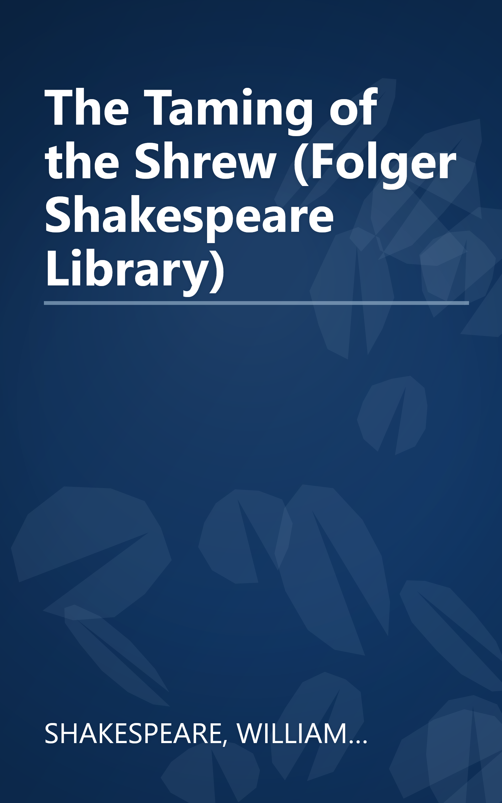 The Taming of the Shrew (Folger Shakespeare Library) book cover
